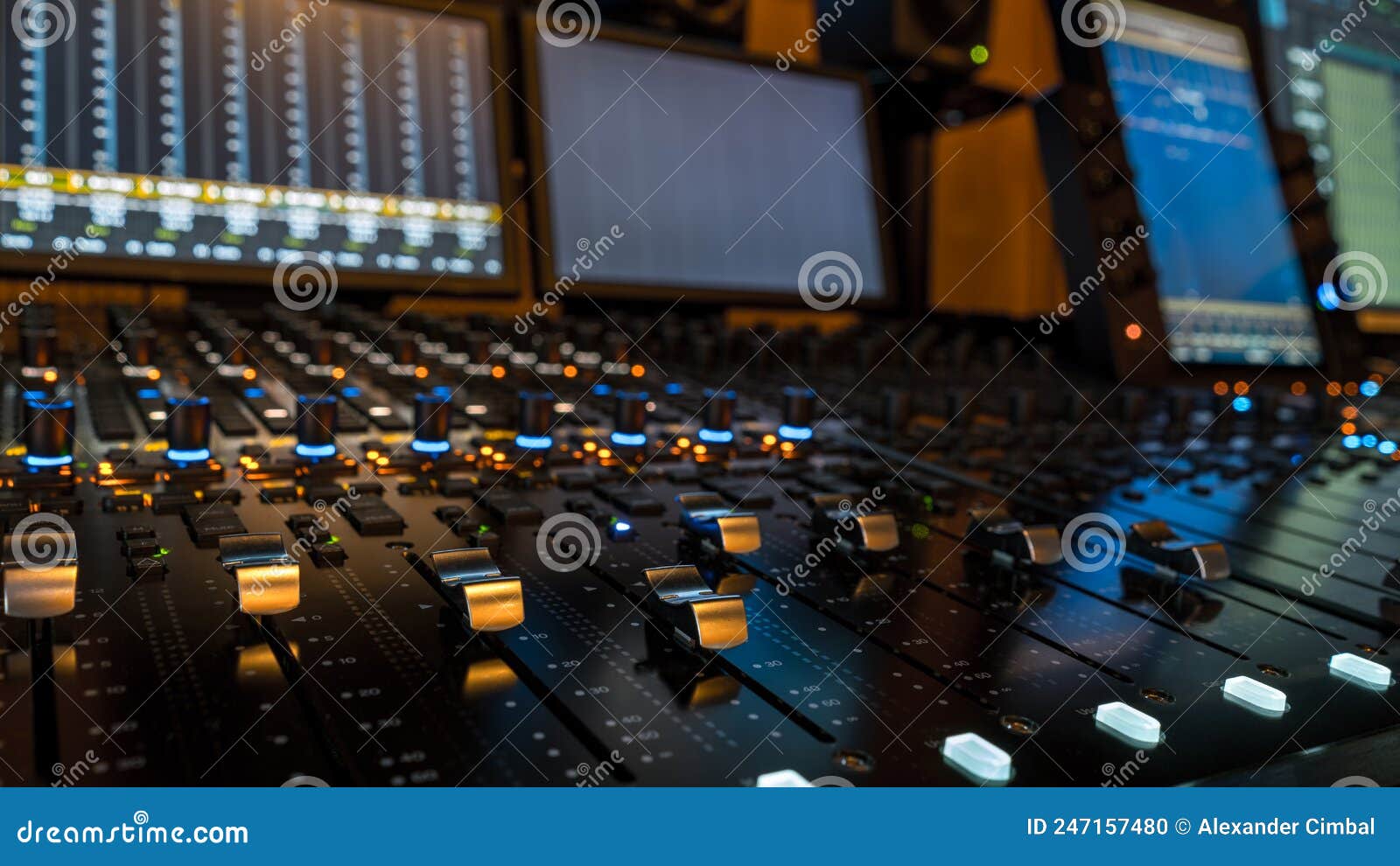 Closeup of Sound Mixing Panel Knobs and Switches Stock Photo - Image of ...