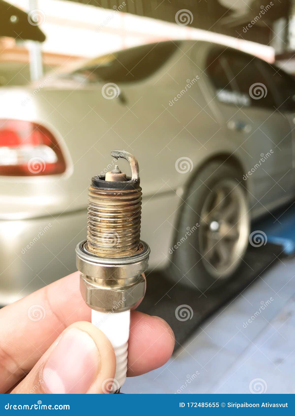 Closeup Spark Plug is Failure of Engine Gasoline Stock Image - Image of ...