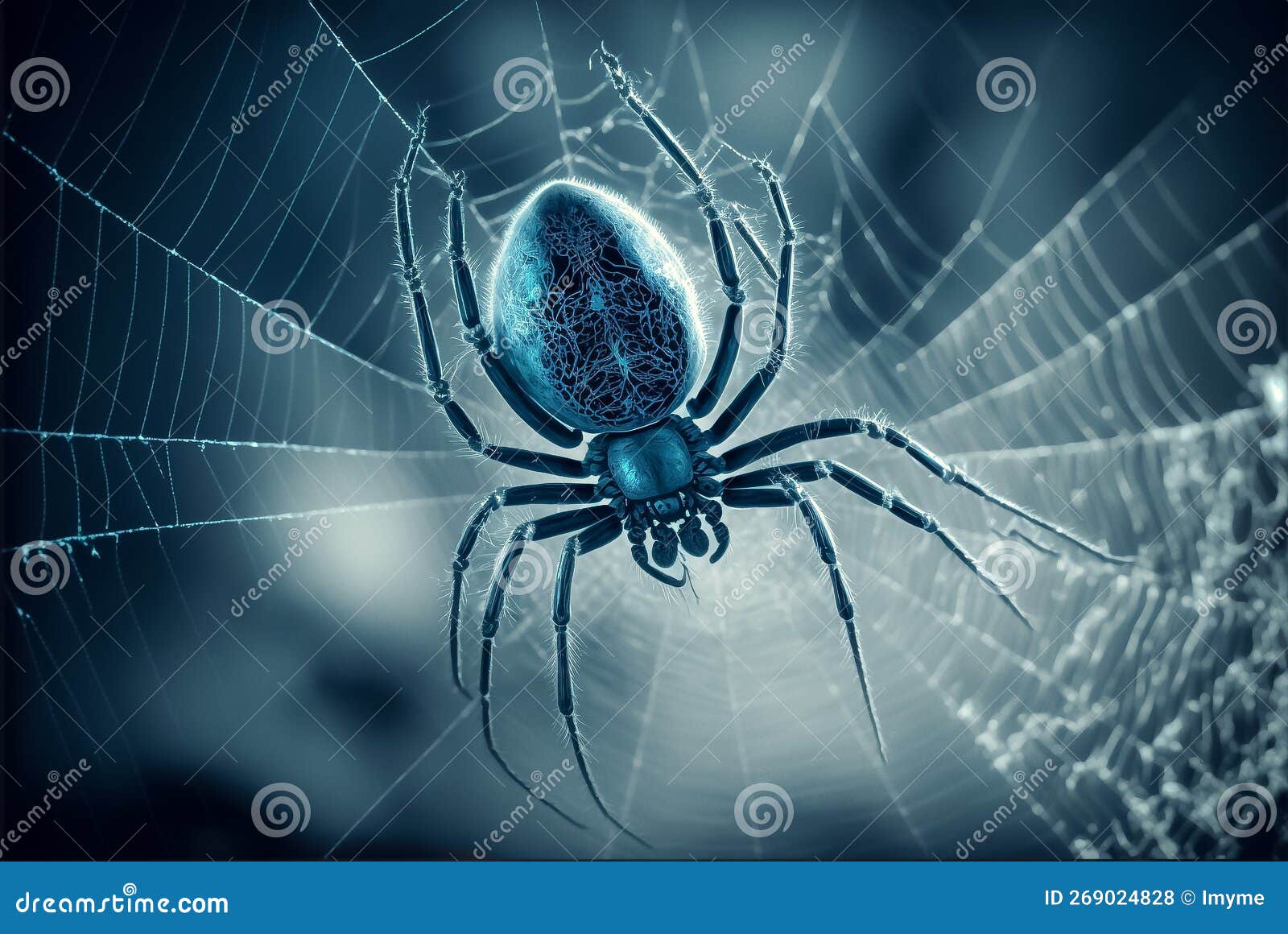 Spider on Cobweb. Generative AI. Stock Illustration - Illustration of ...