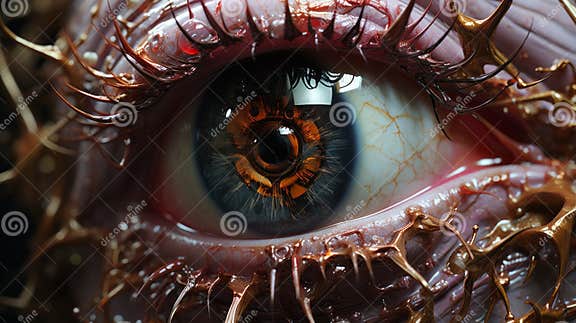Closeup of a Spiked Eye: Unreal Engine Rendered Horror Stock ...