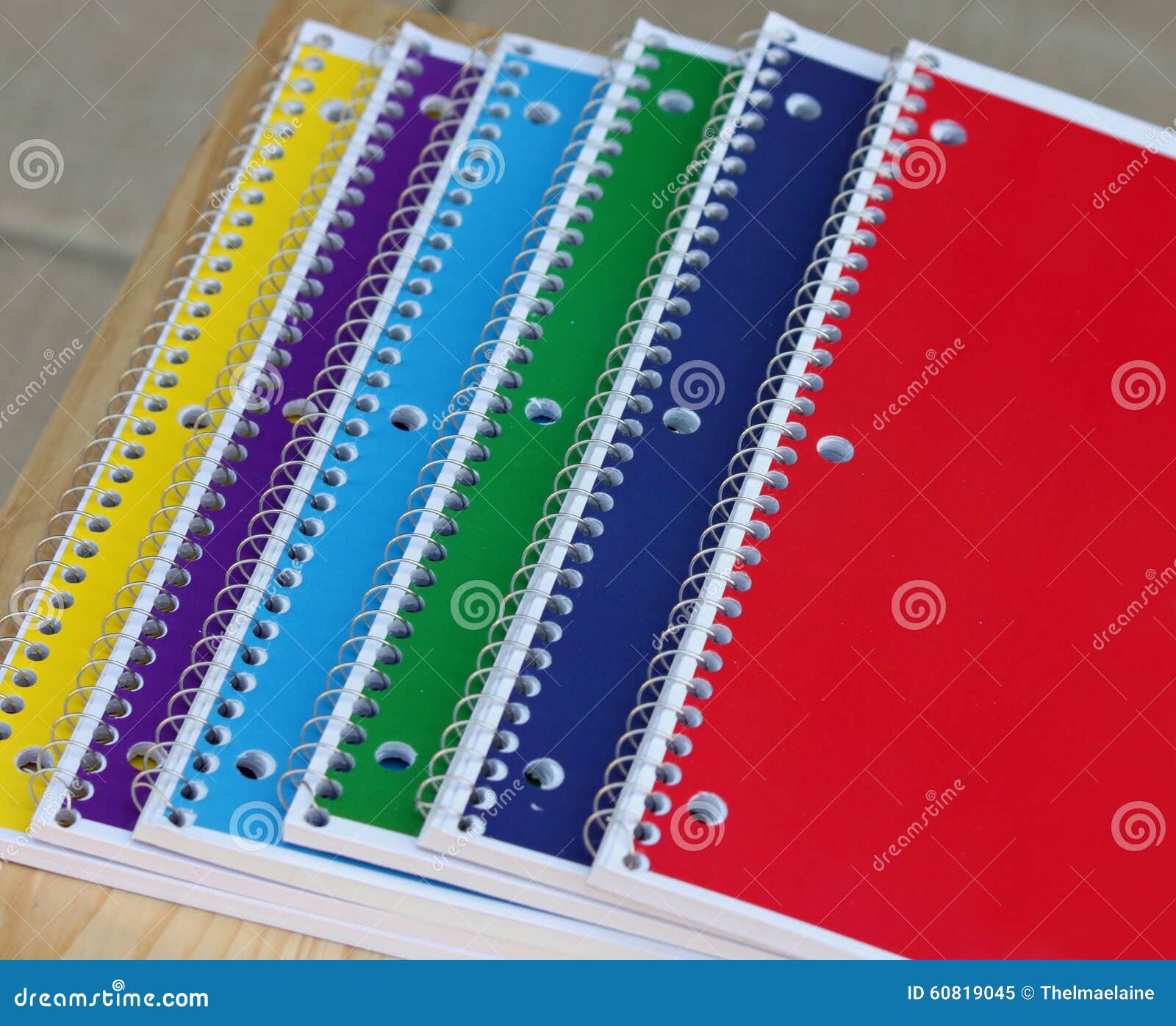 Closeup of Spiral Notebooks on a Desk Stock Image - Image of school ...