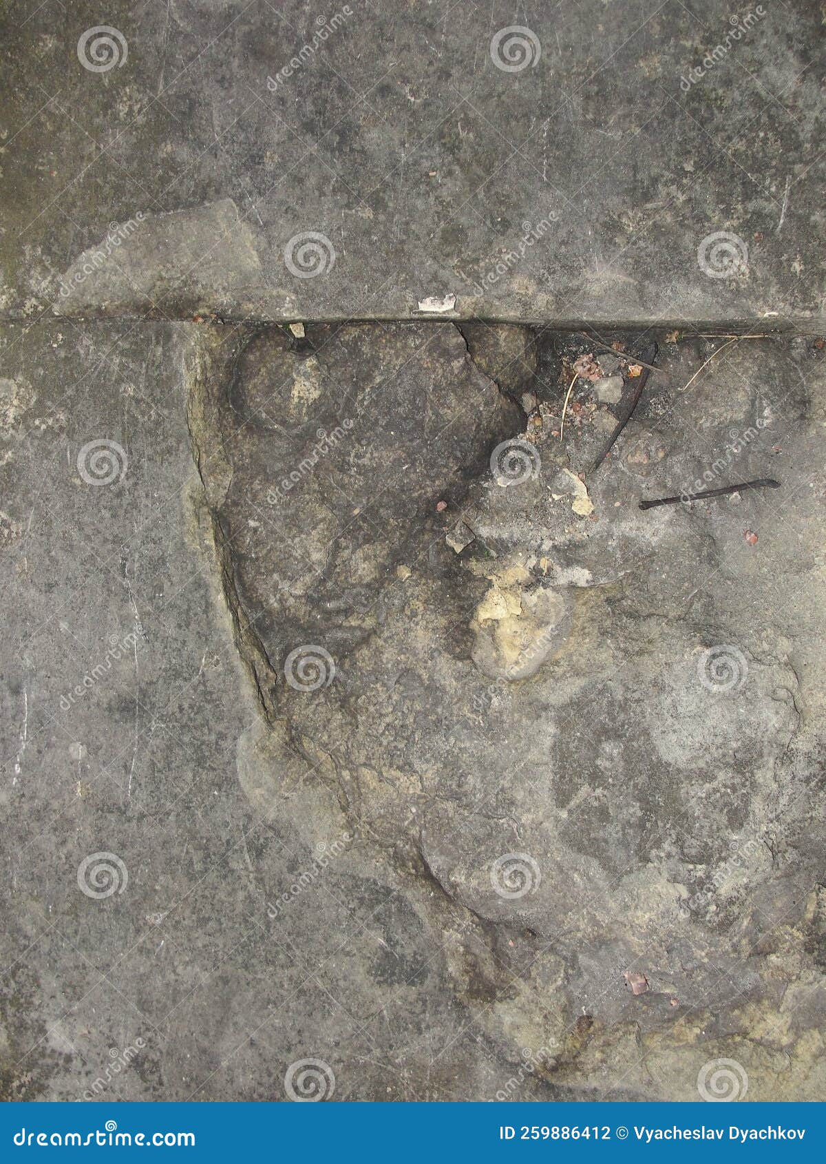 Closeup Split, Cracked Layers of Old Masonry, Limestone. Facing Plates ...