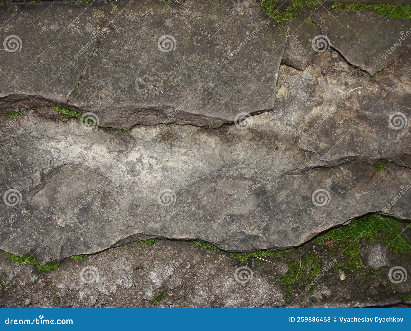 Closeup Split, Cracked Layers of Old Masonry, Limestone. Facing Plates ...