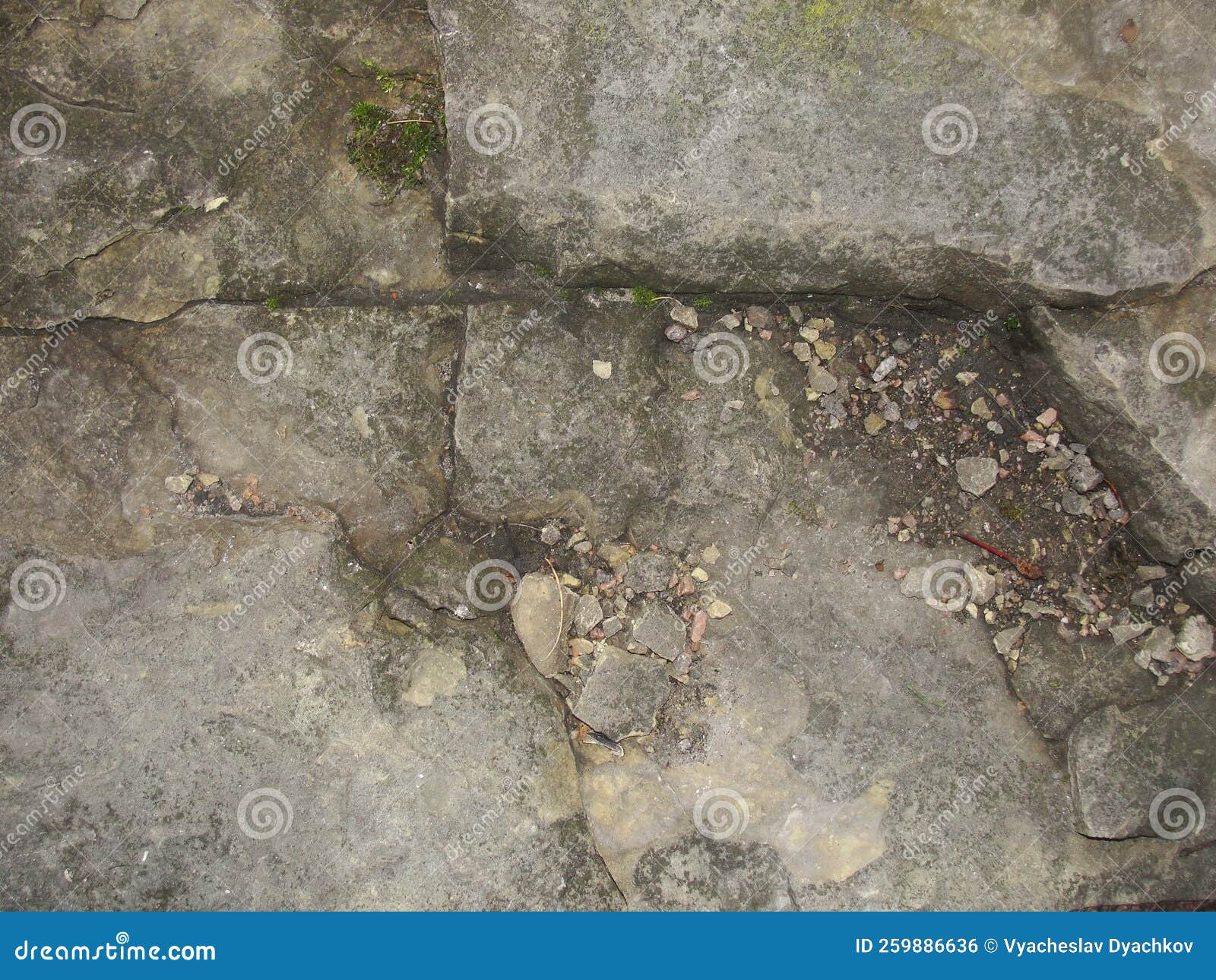 Closeup Split, Cracked Layers of Old Masonry, Limestone. Facing Plates ...
