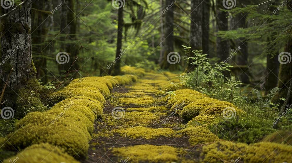 A Closeup of Spongelike Moss Creating a Lush and Bumpy Walkway ...