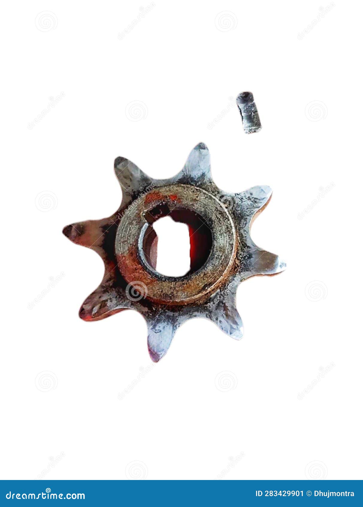 Closeup of the Sprocket with Broken Teeth on the White Background ...