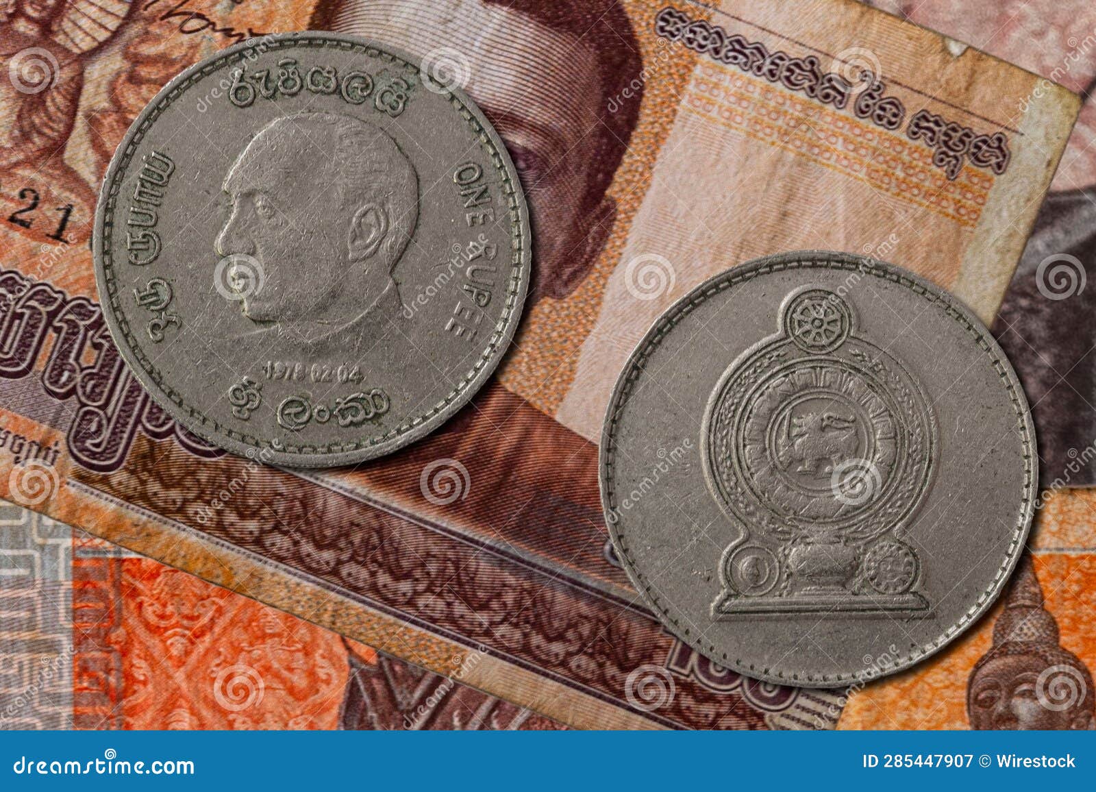 Closeup of the Sri Lanka Rupee Coins Stock Image - Image of macro, cash ...