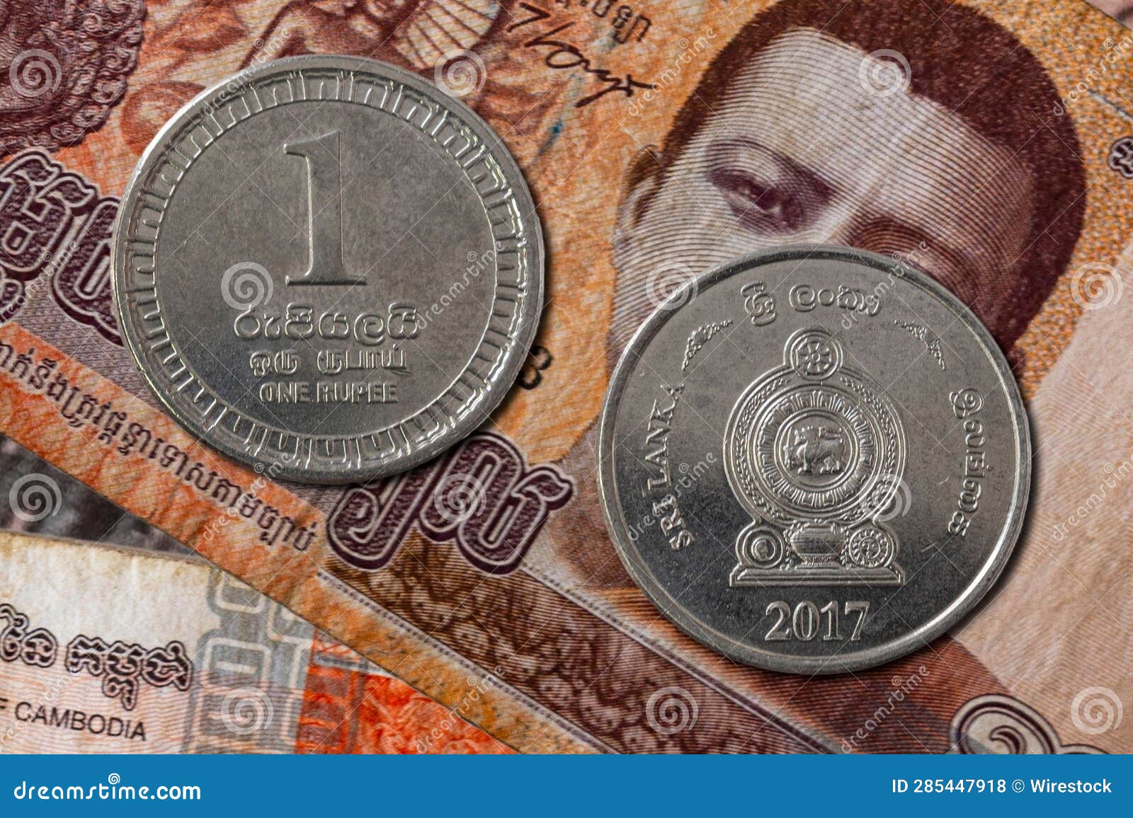 Closeup of the Sri Lanka Rupee Coins Stock Photo - Image of view, rupee ...