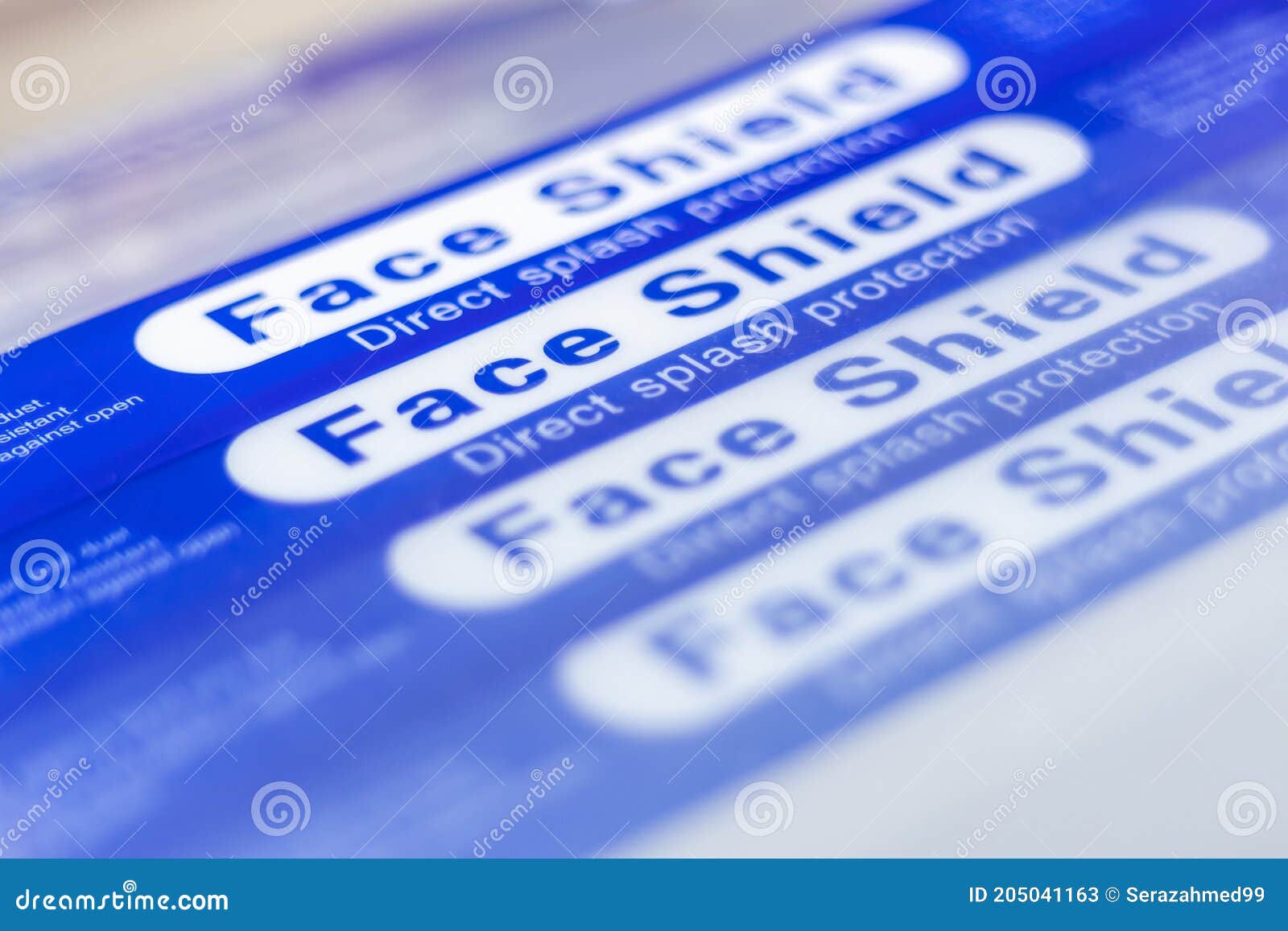 Closeup Stack of Blue Face Shield To Protect from Direct Splash and ...