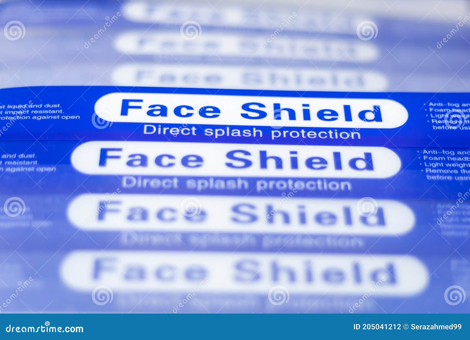 Closeup Stack of Blue Face Shield To Protect from Direct Splash and ...