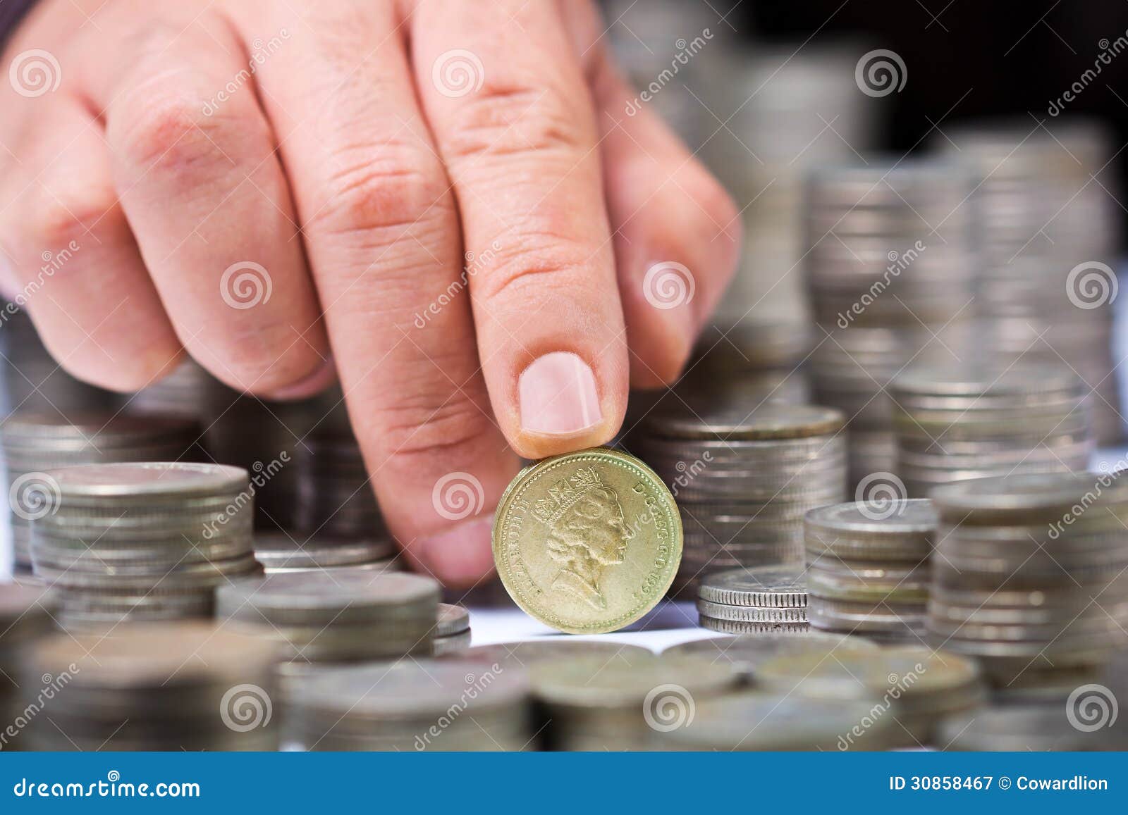 Closeup of Stack of British Pound Coins Editorial Photography - Image ...