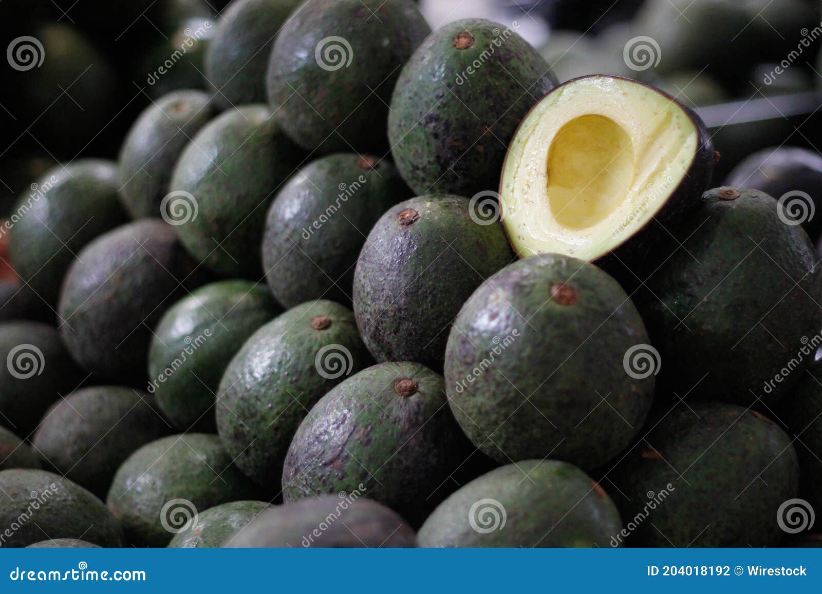 Closeup of a Stack of Fresh Avocados Stock Photo - Image of healthy ...