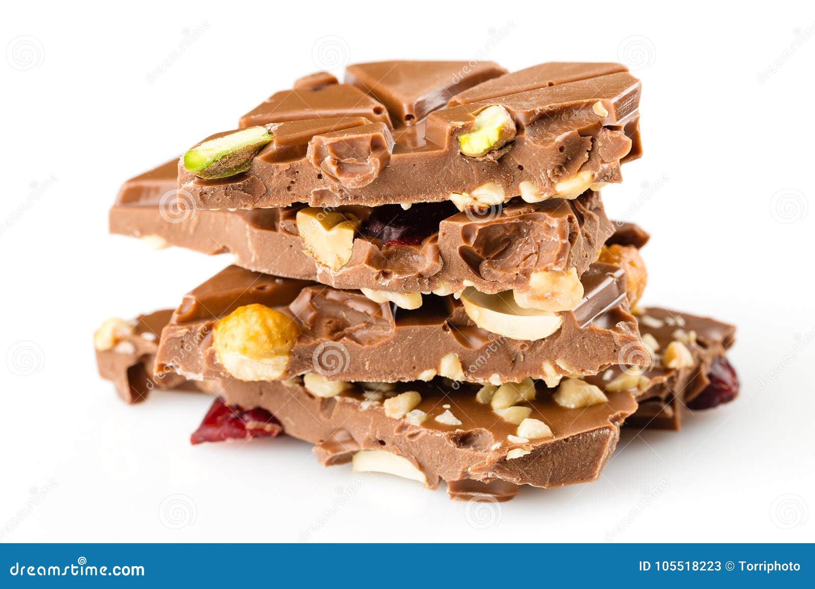 Stack of Luxury Handmade Milk Chocolate Bars with Different Nuts Stock ...