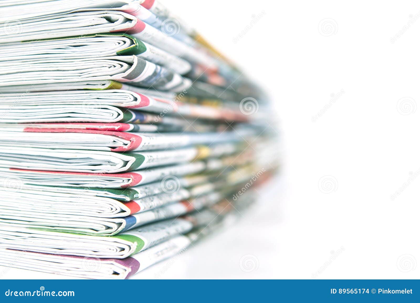 Closeup stack of newspaper stock photo. Image of column - 89565174