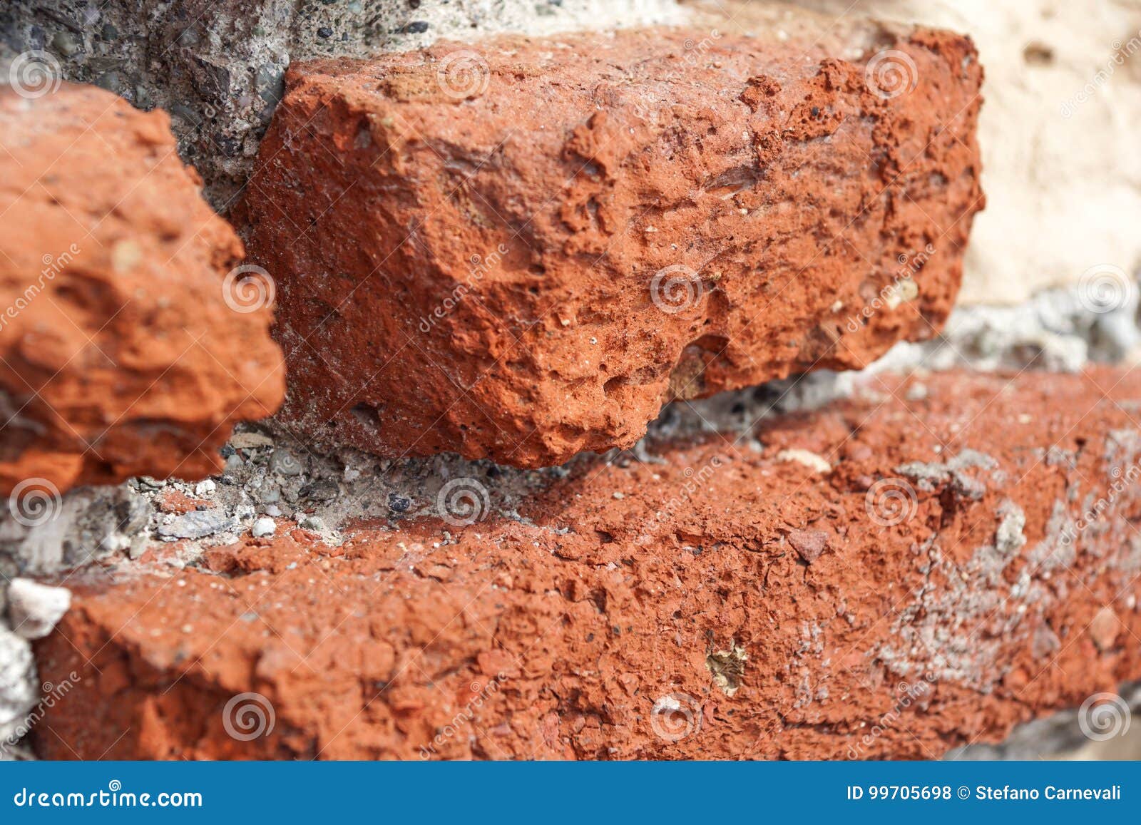 Closeup of Stack of Raw Bricks on the External Wall Stock Photo - Image ...