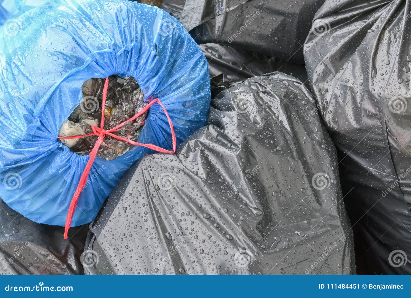 Stack of rubbish bags stock image. Image of neat, plastic - 111484451