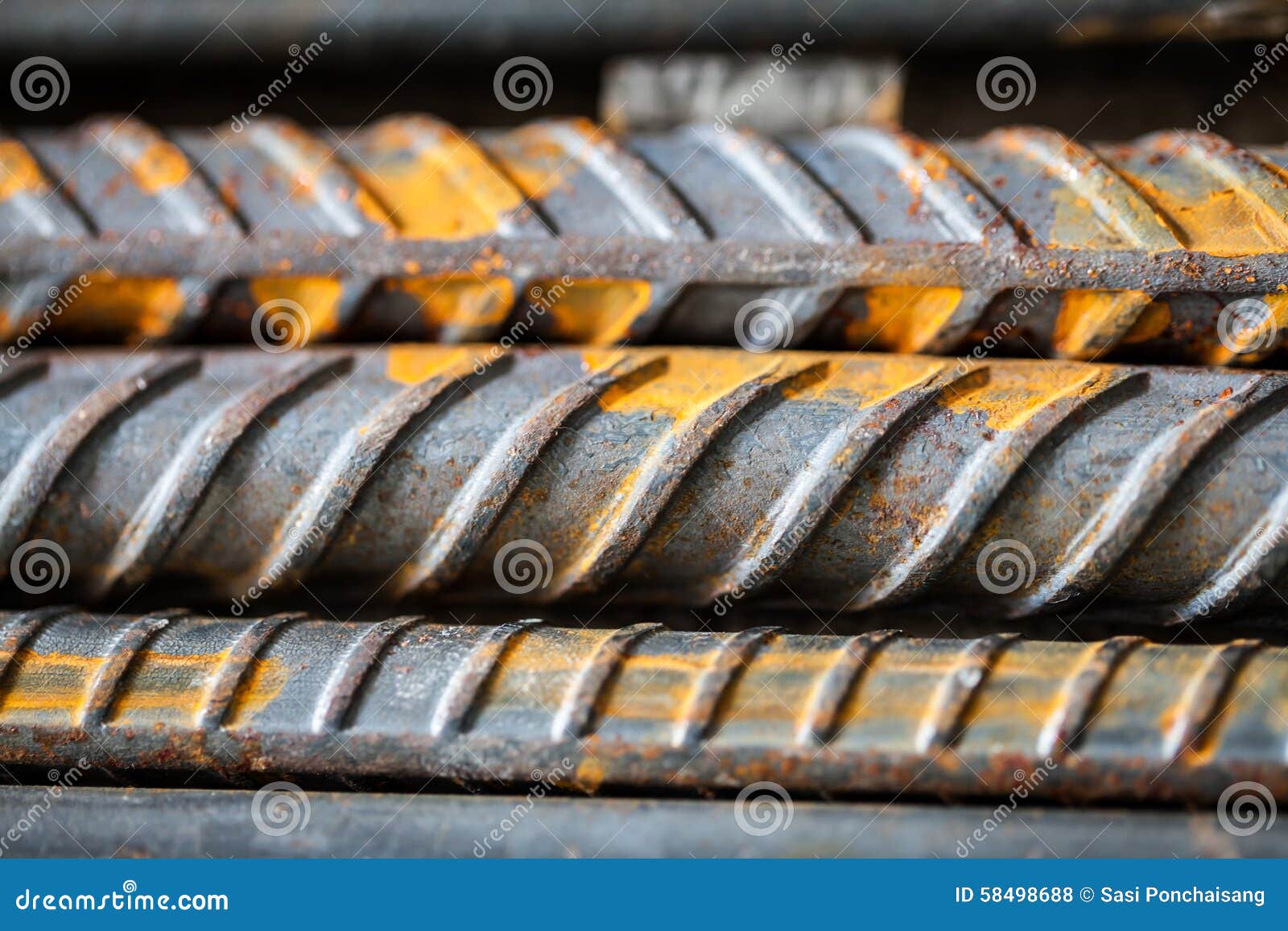 Closeup Stack of Rusty Steel Rods Stock Photo - Image of heavy ...