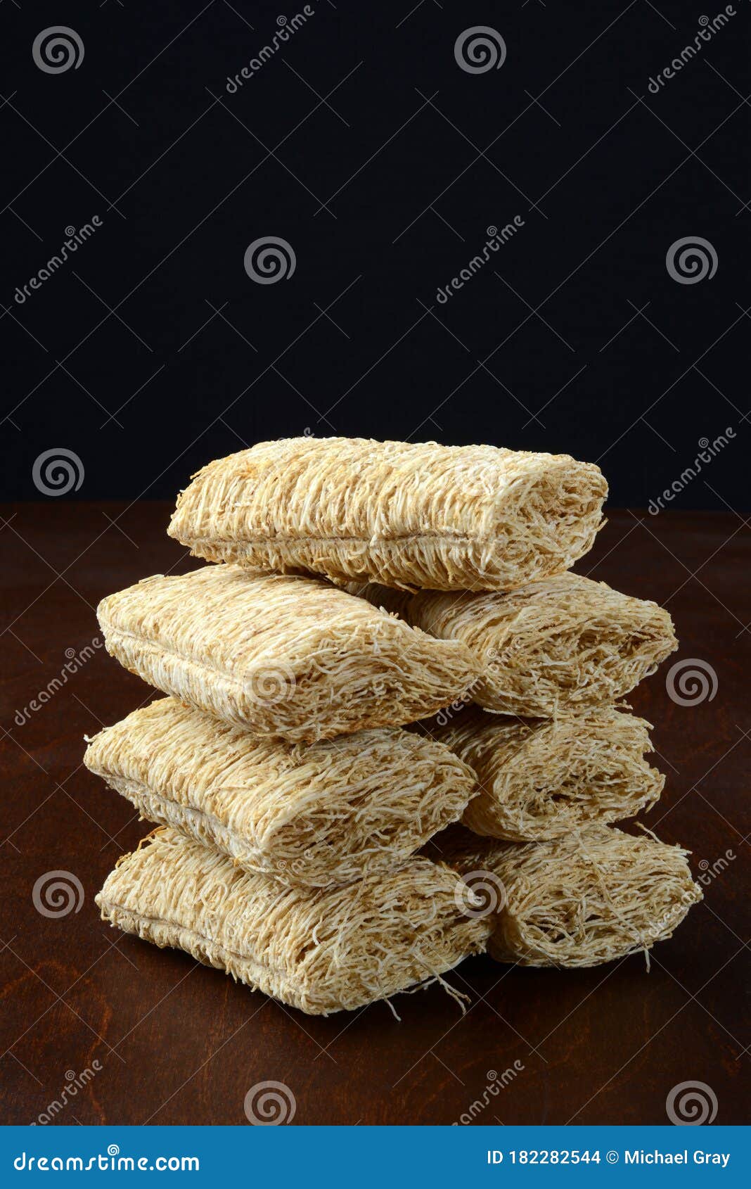 Closeup Stack of Shredded Wheat Cereal Stock Photo - Image of lunch ...