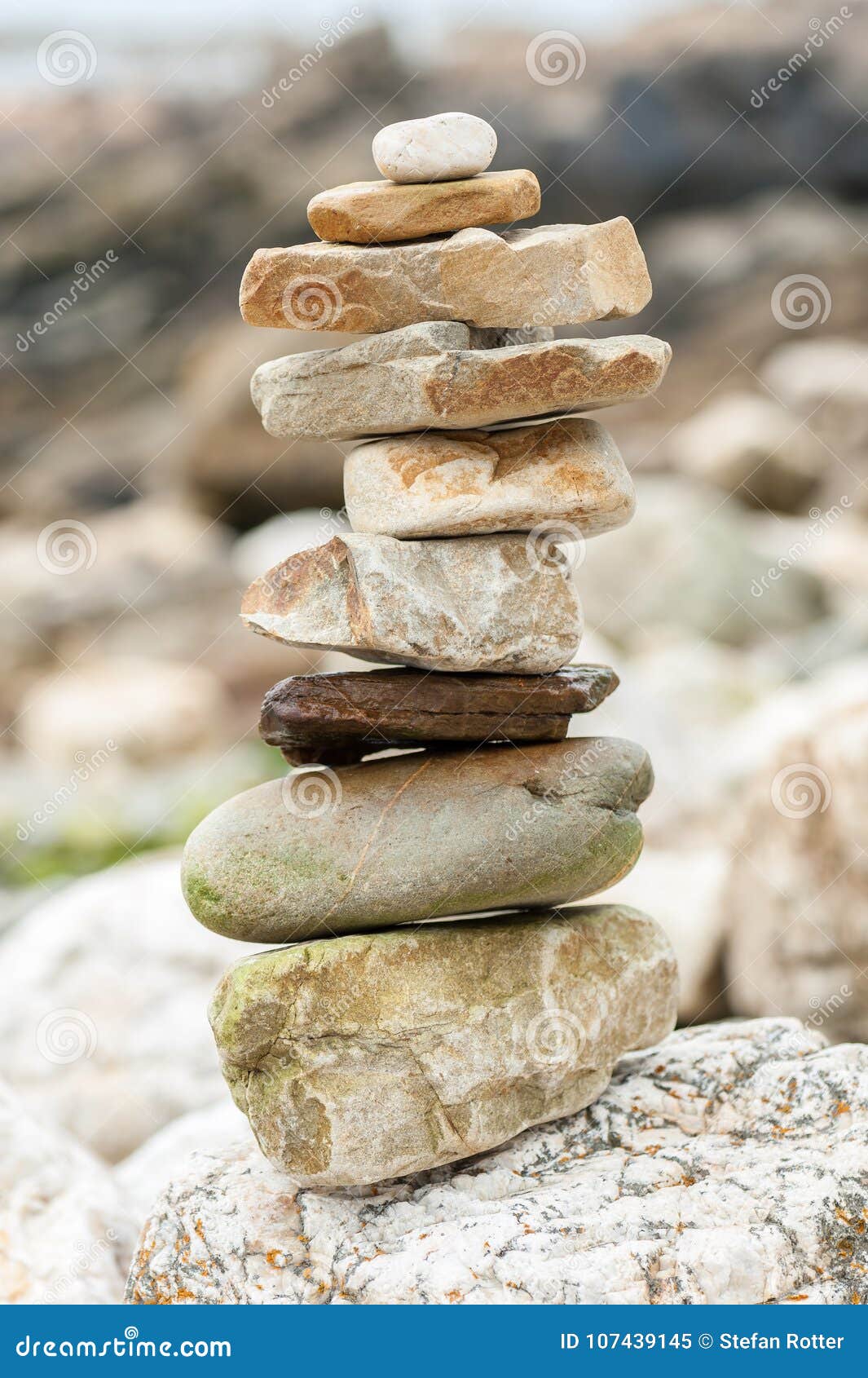 A Stack of Stones on the Beach Stock Image - Image of construction ...