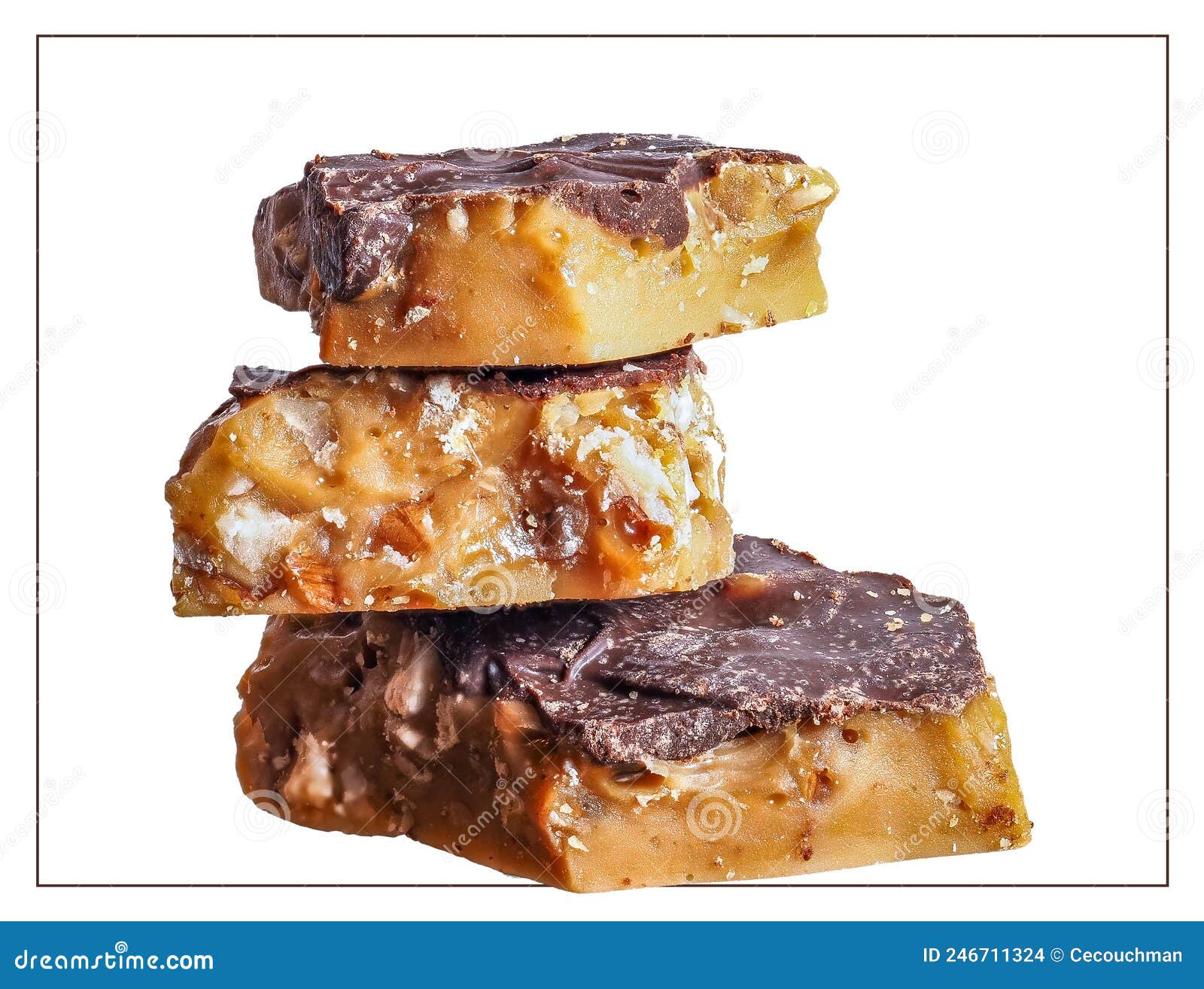 Closeup Stack of Three Pieces of English Toffee Stock Photo - Image of ...