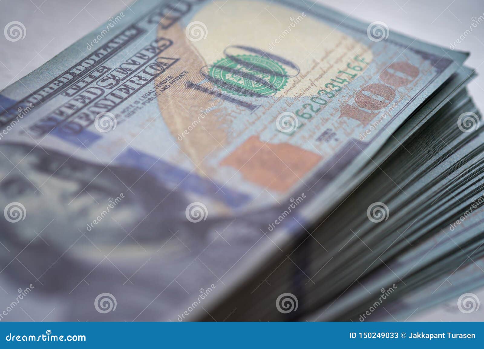 Closeup of Stack US America Dollar Bills Stock Image - Image of ...