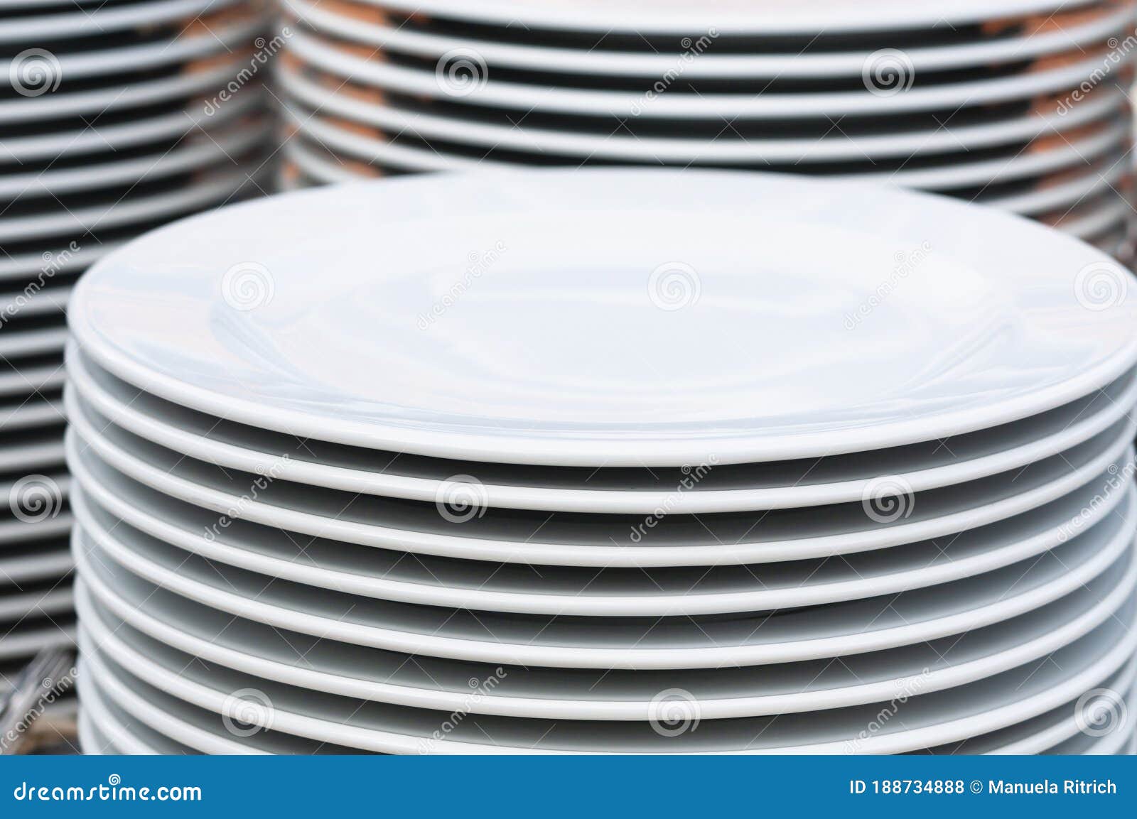 A stack of plates stock photo. Image of ceramic, vertical - 188734888