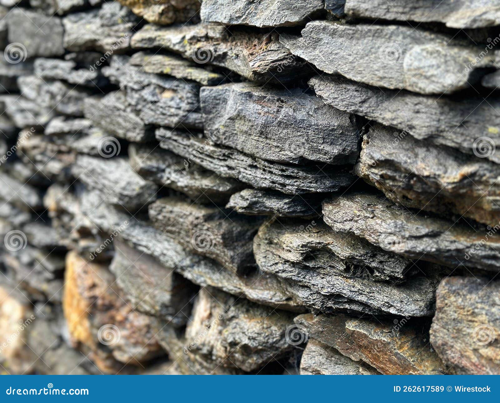 Closeup of Stacked Stone Wall Stock Image - Image of wall, detail ...