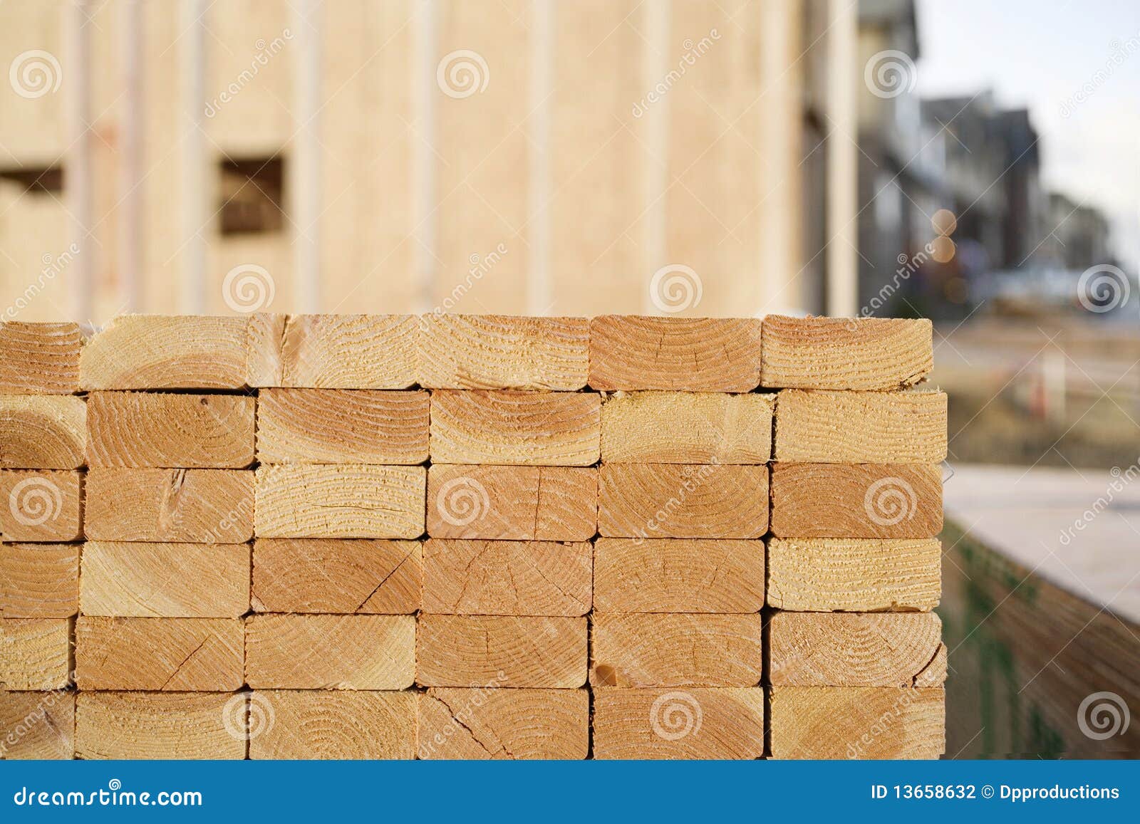 Closeup of Stacks of Lumber at a Construction Site Stock Photo - Image ...
