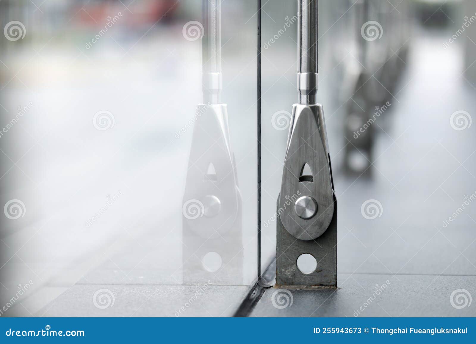 Closeup Stainless Fasteners Elements of Glass Curtain Walls System ...