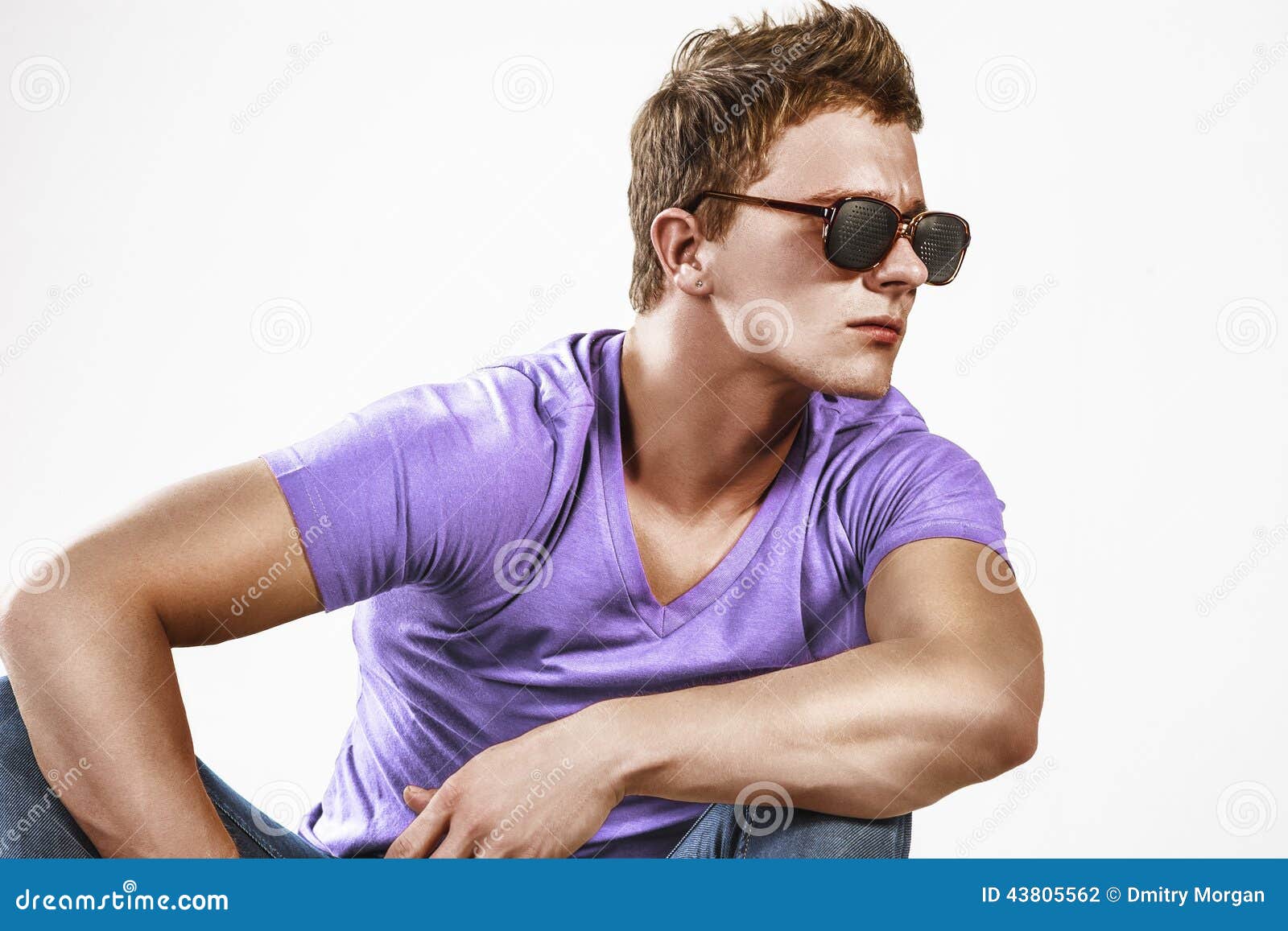 Closeup of Staring Extremely Tanned Caucasian Handsome Man Stock Photo ...