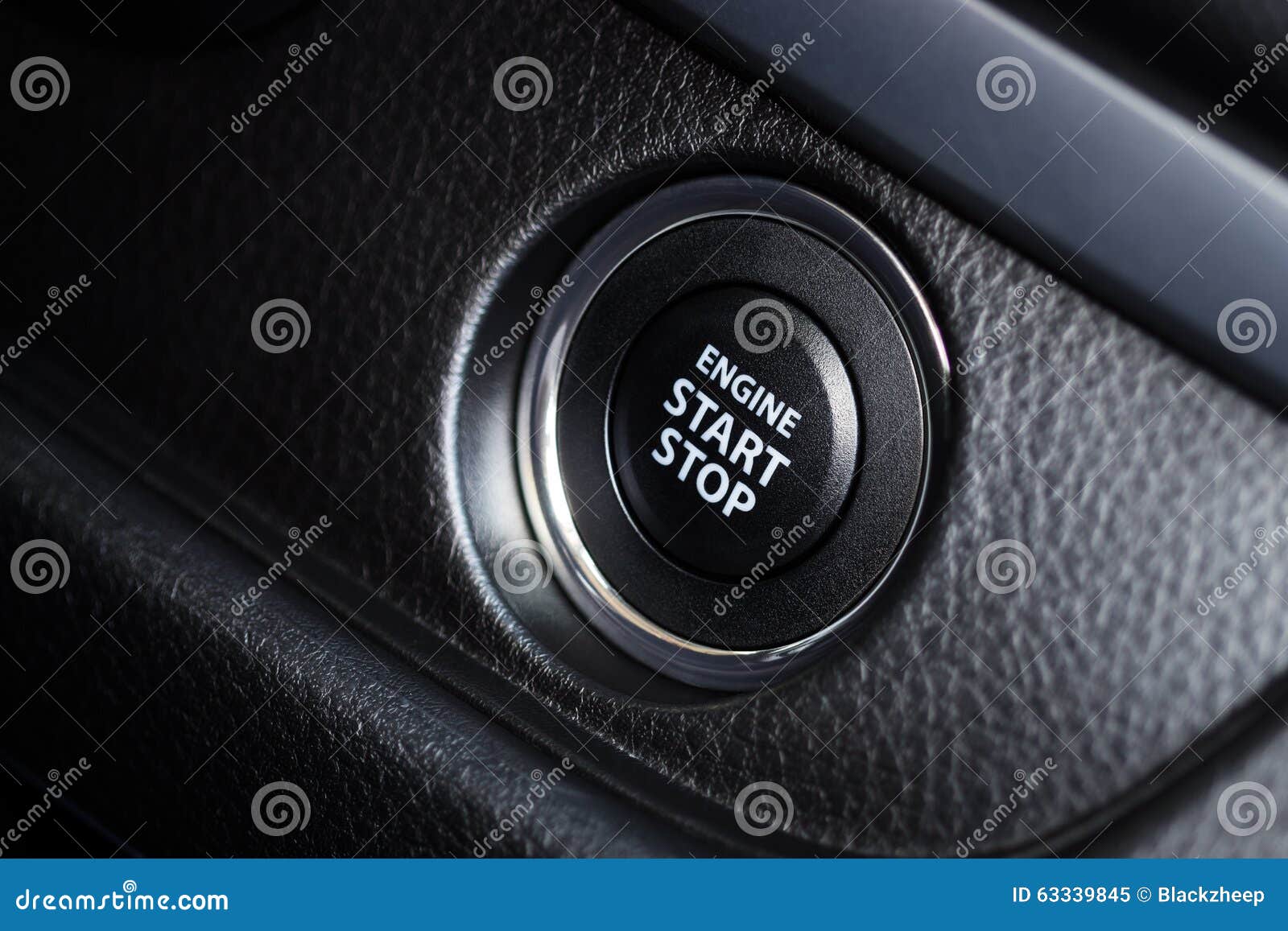 Closeup Start Engine Button of Car Stock Image - Image of technology ...