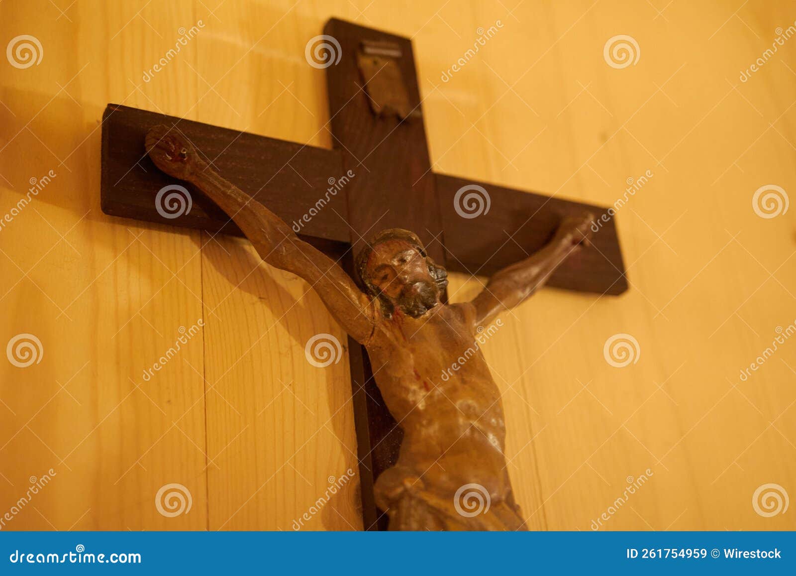 Closeup of a Statue of Jesus on the Cross Stock Image - Image of ...