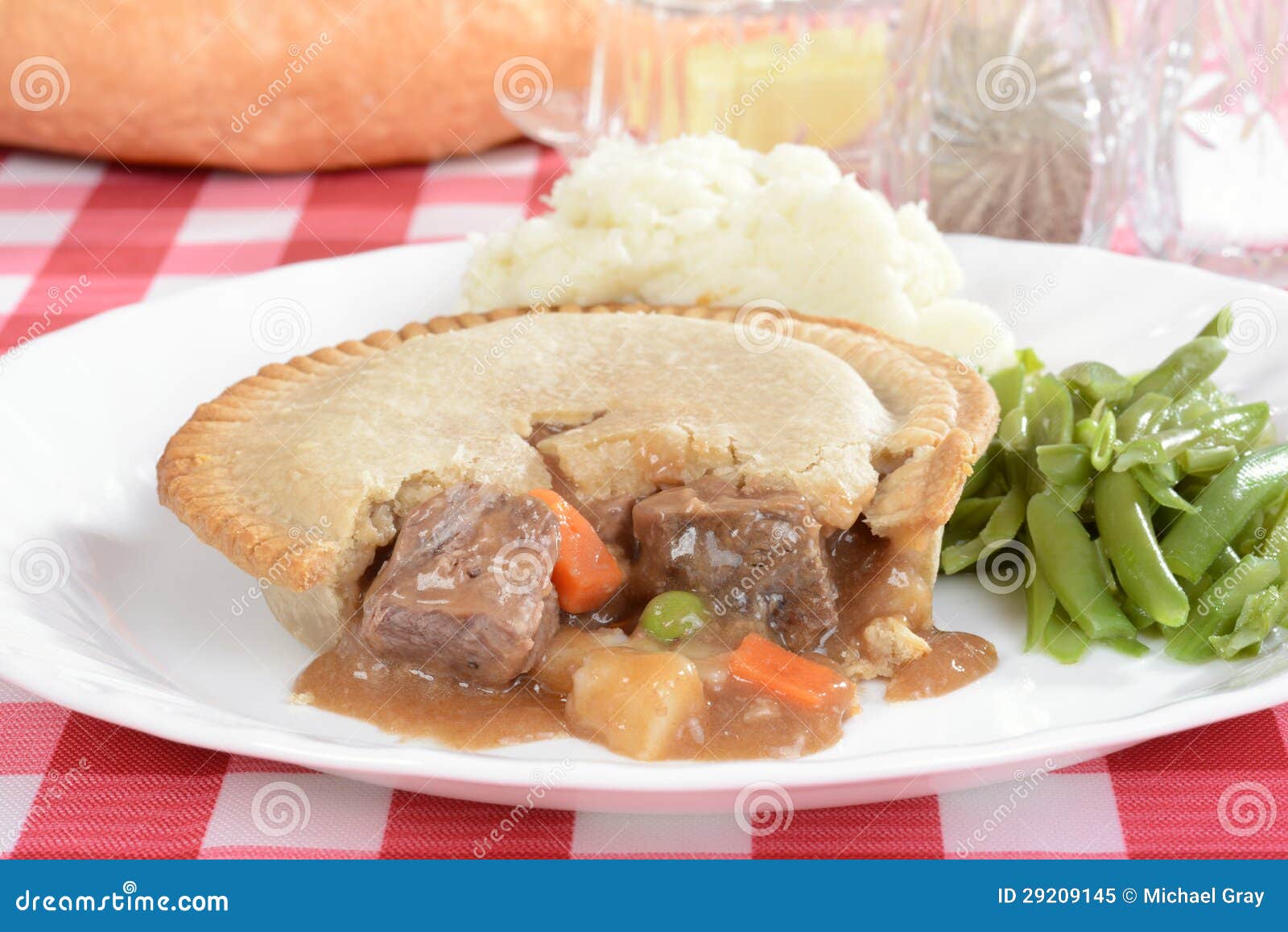 Closeup steak meat pie stock image. Image of checkered - 29209145