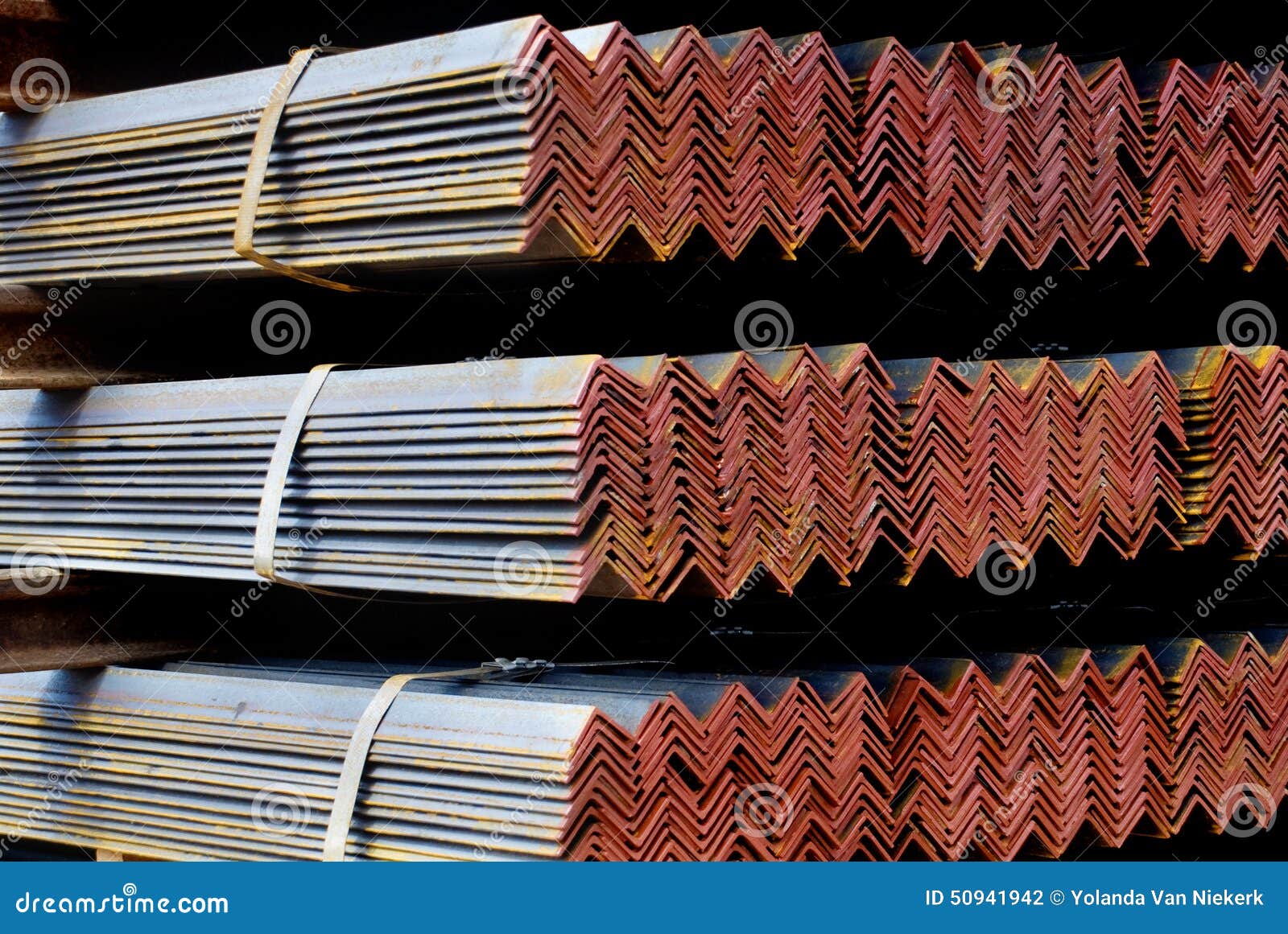 Closeup of Steel Galvanized Angles Bunched Together Stock Photo - Image ...