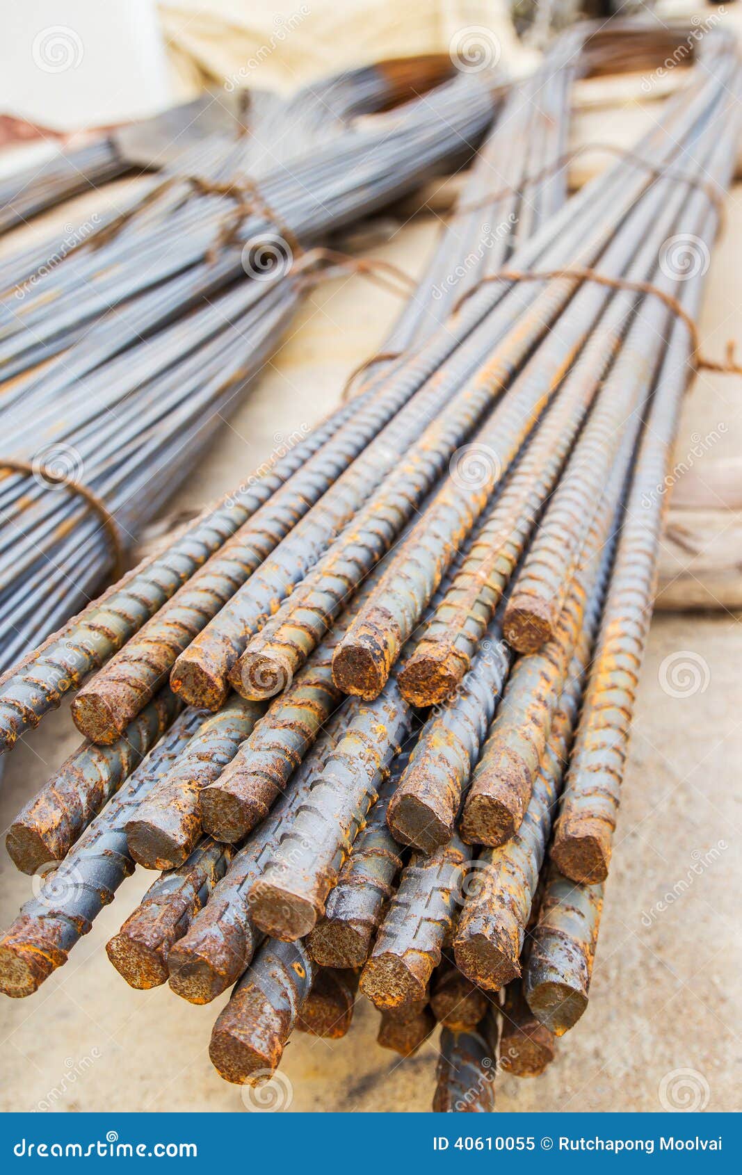 Closeup Steel Rods for New Building Stock Image - Image of rail, bundle ...