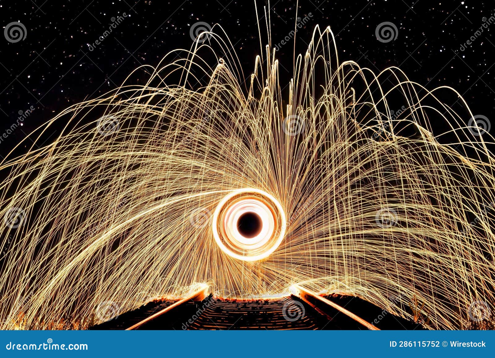 Closeup of a Steel Wool Texture with Circular Patterns Against a Dark ...