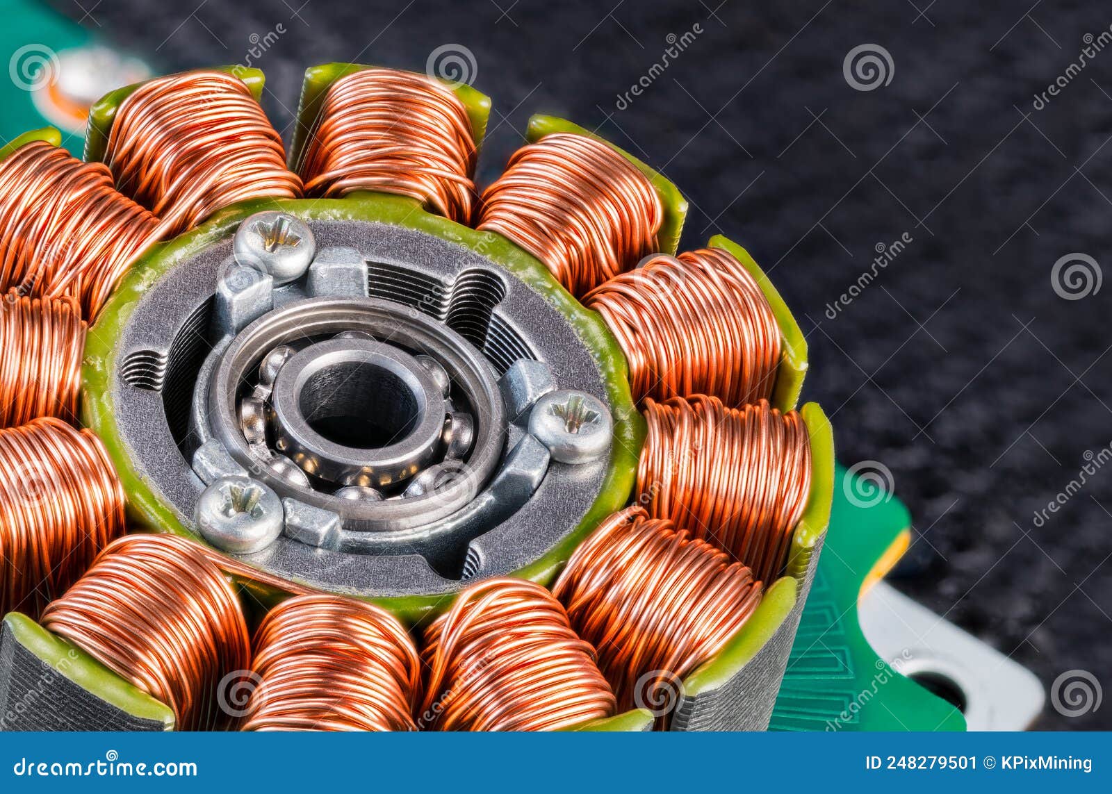 Electric Engine Stator with Coils Copper Wire Winding or Ball Bearing ...