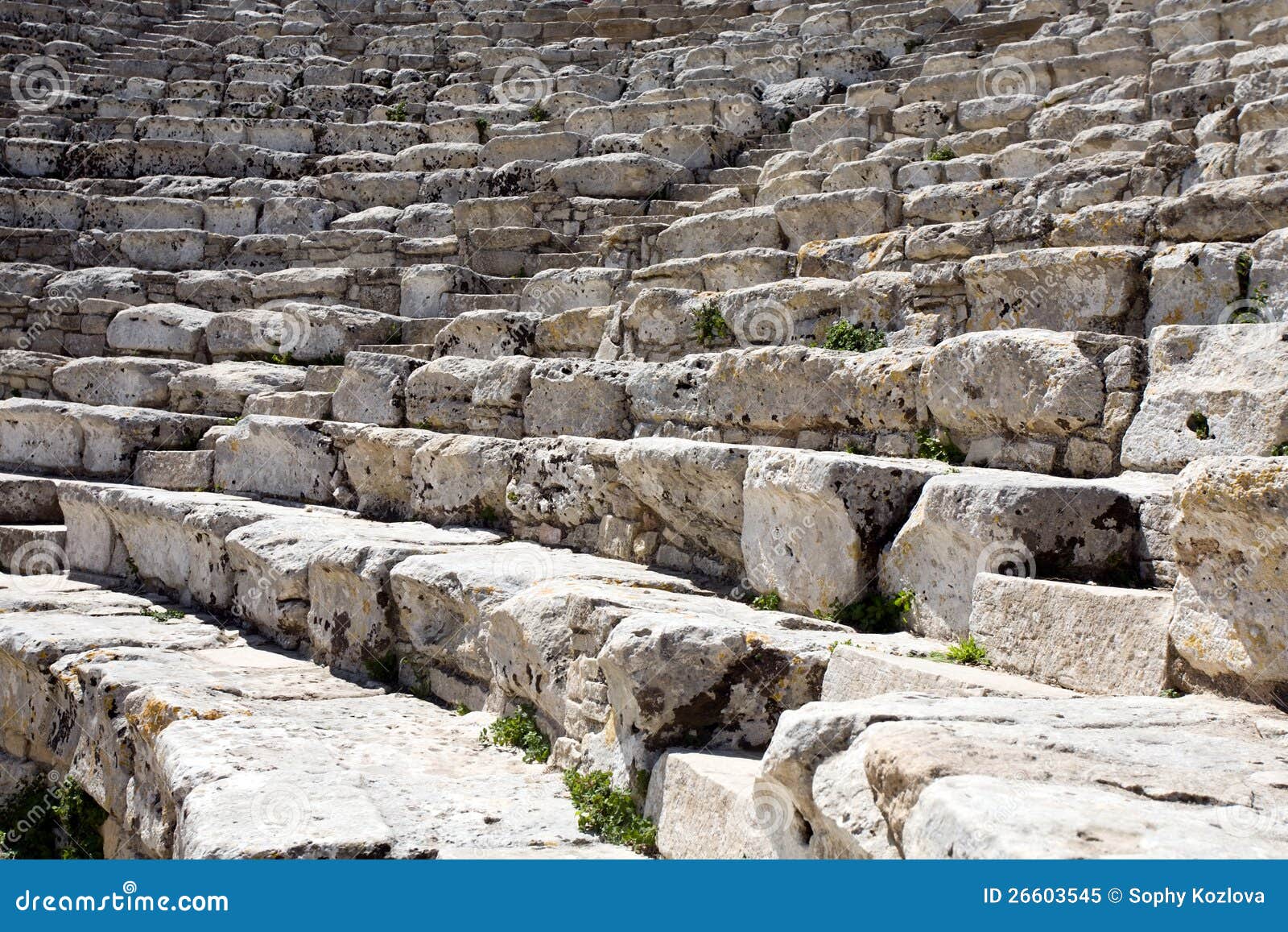 Closeup of Steps of Ancient Greek Amphitheatre Stock Image - Image of ...