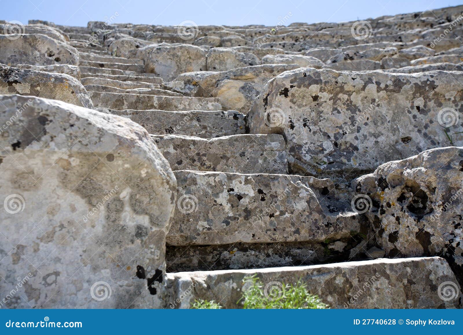 Closeup of Steps of Ancient Greek Amphitheatre Stock Photo - Image of ...