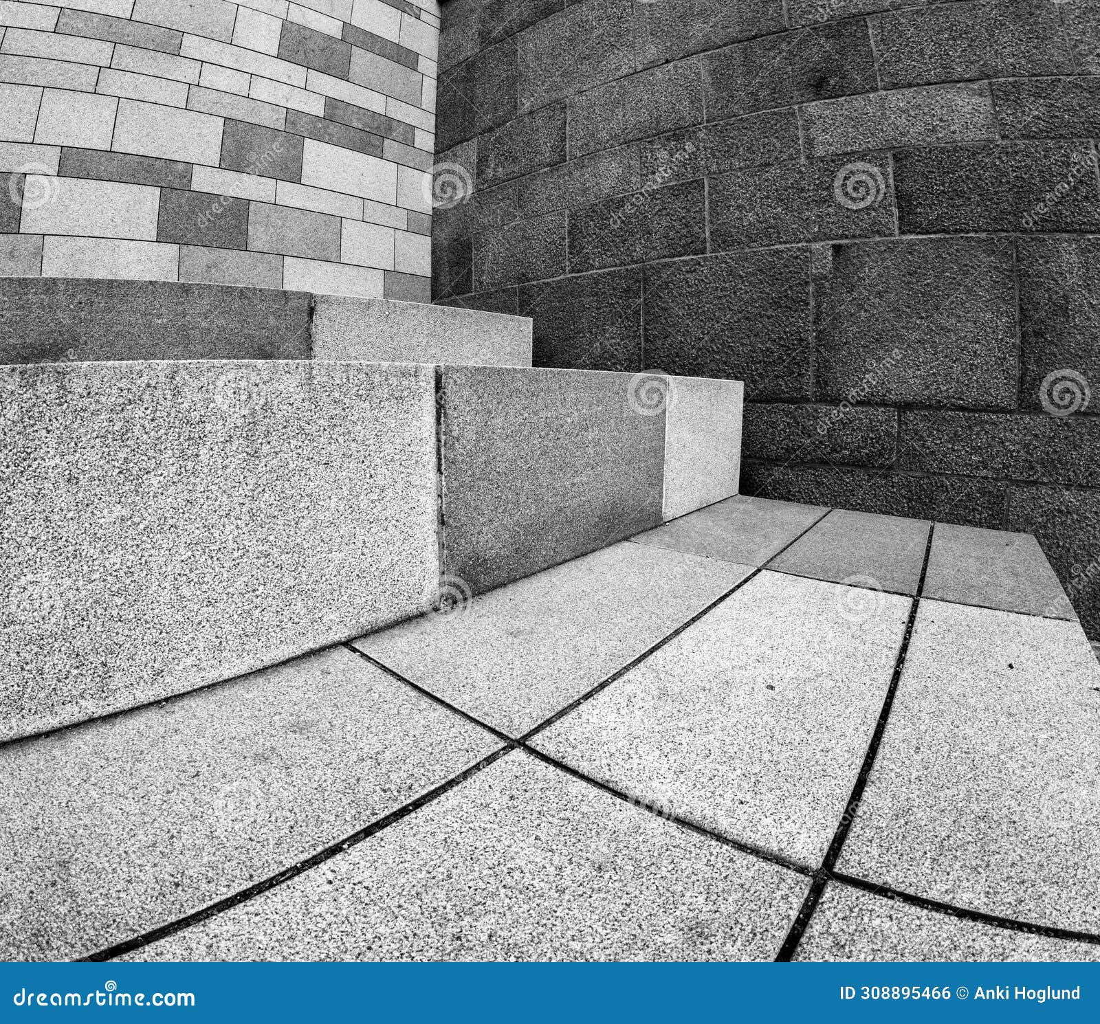 Closeup of Steps in Different Shapes and Material in Black and White ...