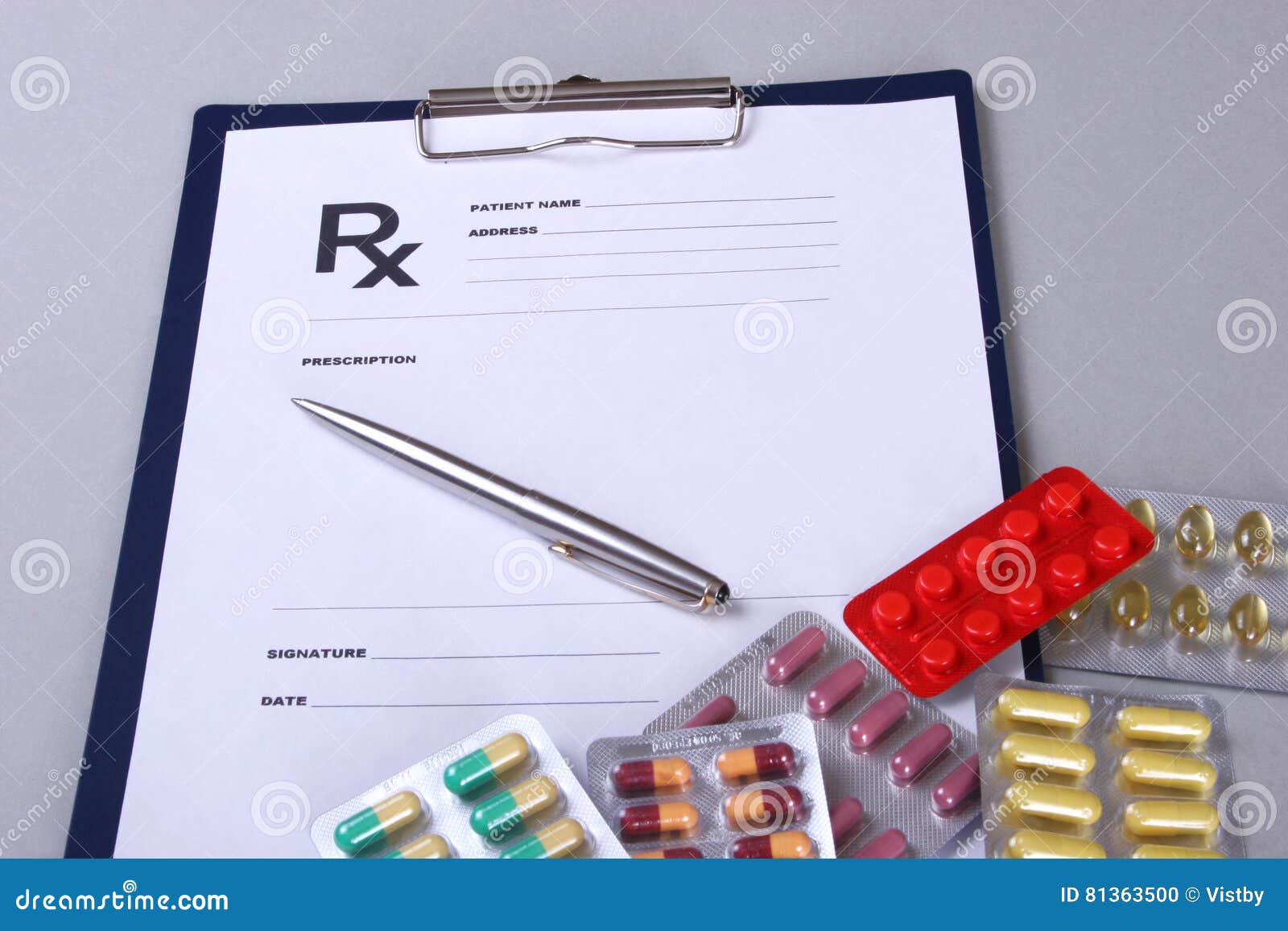 Closeup of a Stethoscope, Pen on an Rx Prescription Stock Photo - Image ...