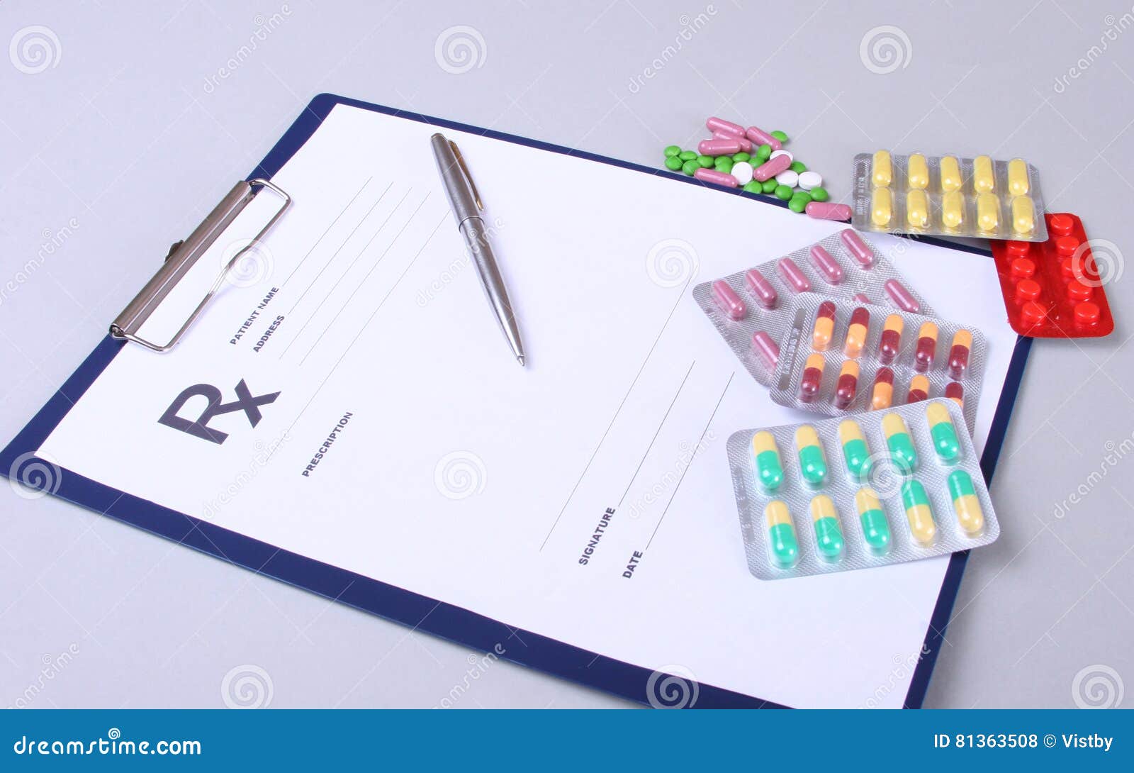 Closeup of a Stethoscope, Pen on an Rx Prescription Stock Photo - Image ...