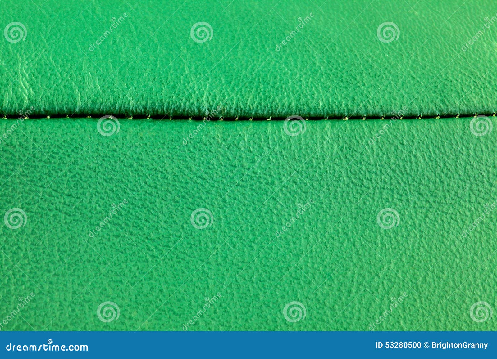 Closeup of Stitched Green Leather Stock Photo - Image of texture, dyed ...