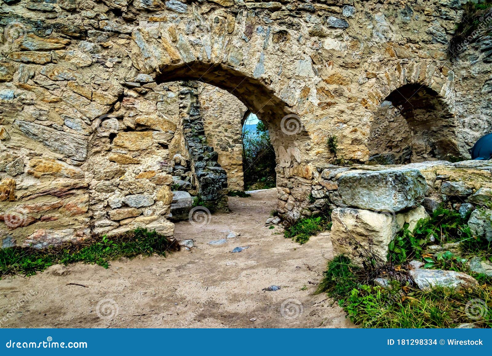 Closeup of Stone Archway Structures of an Old Building Stock Photo ...
