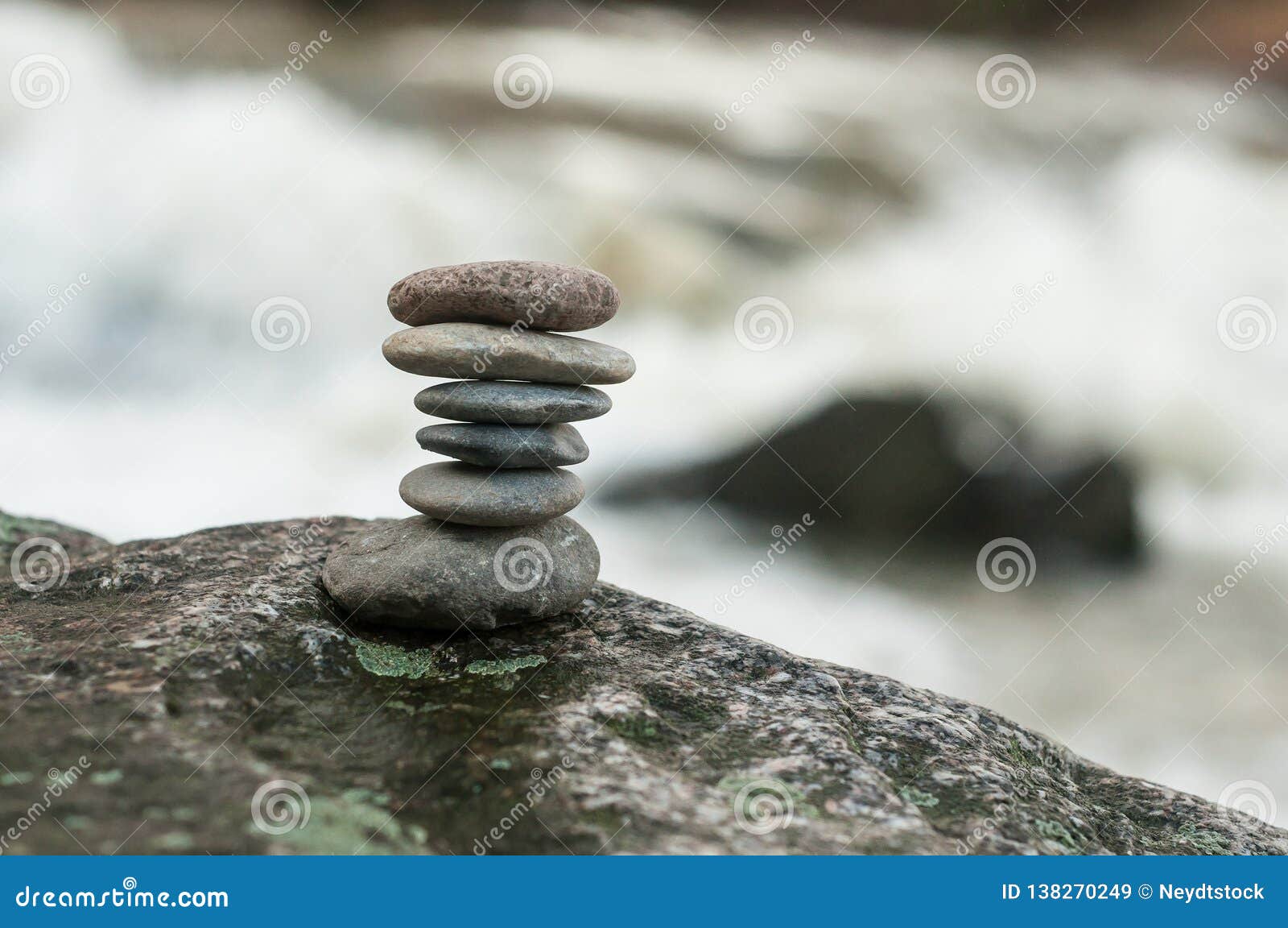 Stone Balance on Rock in Border River Stock Image - Image of order ...