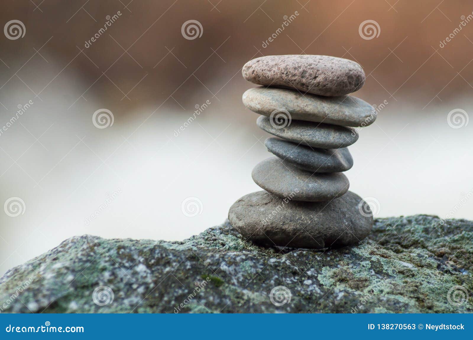 Stone Balance on Rock in Border River Stock Image - Image of forest ...