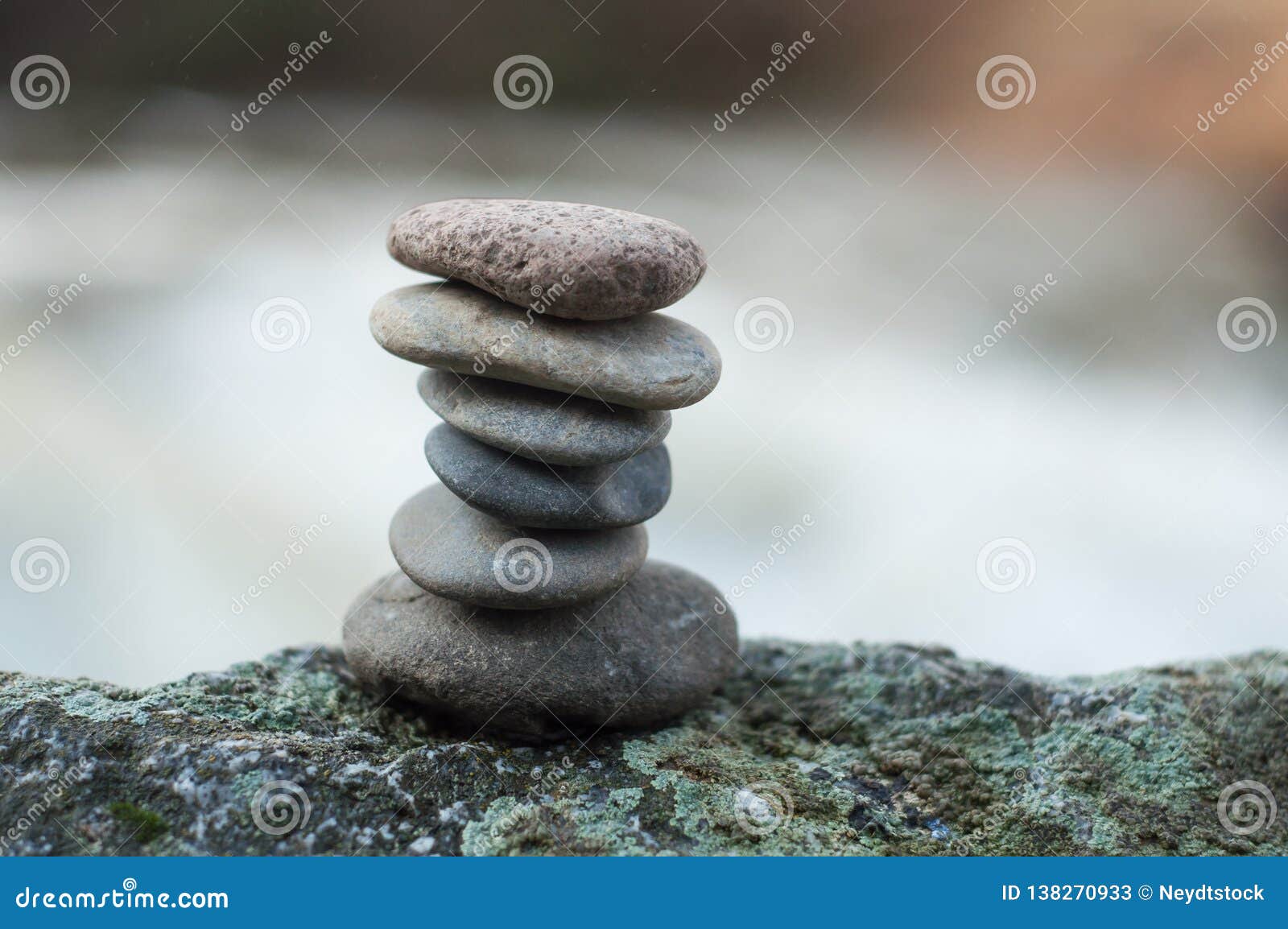 Stone Balance on Rock in Border River Stock Image - Image of harmony ...