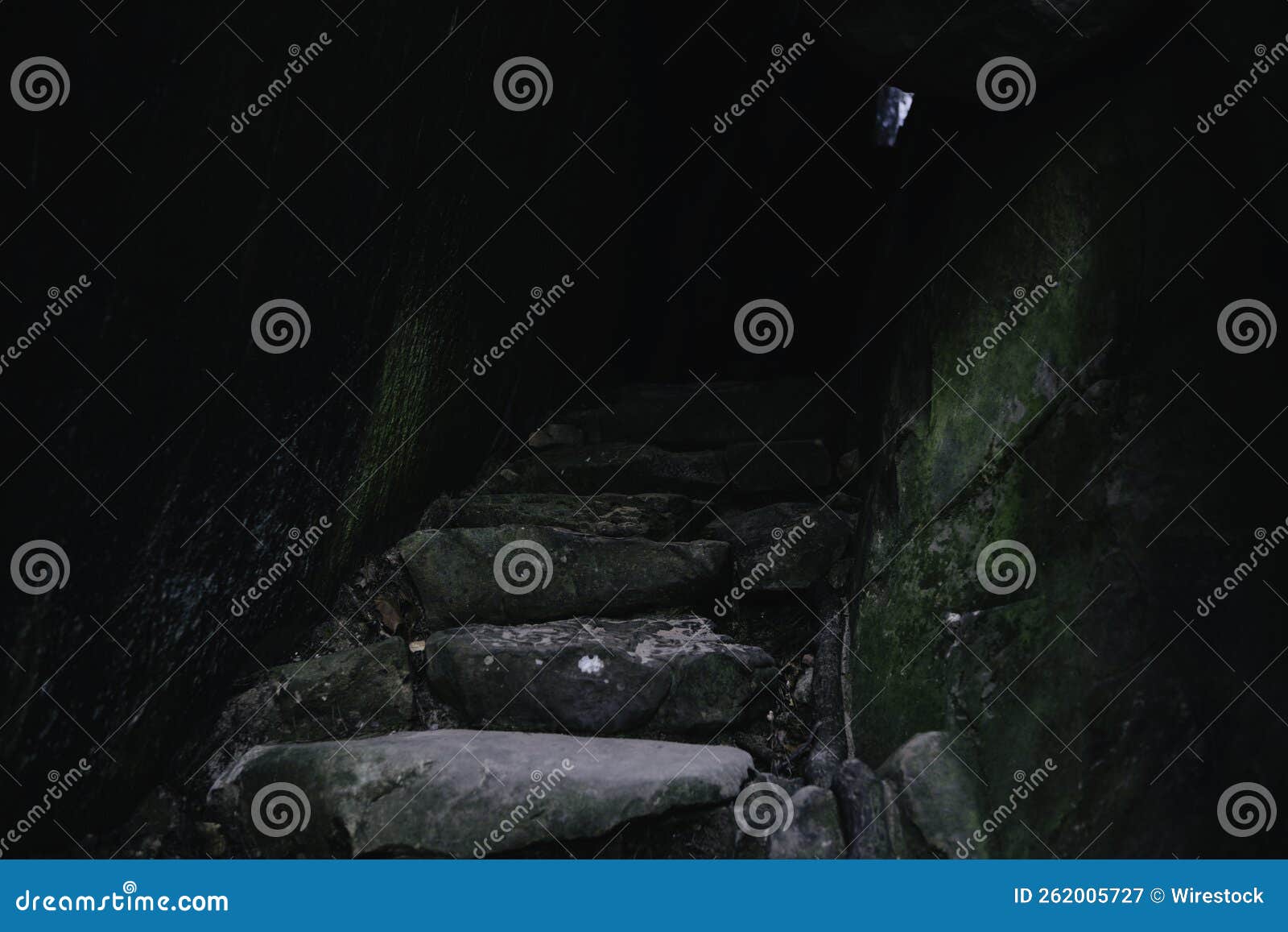 Closeup of the Stone Stair of a Cave in Darkness Stock Image - Image of ...