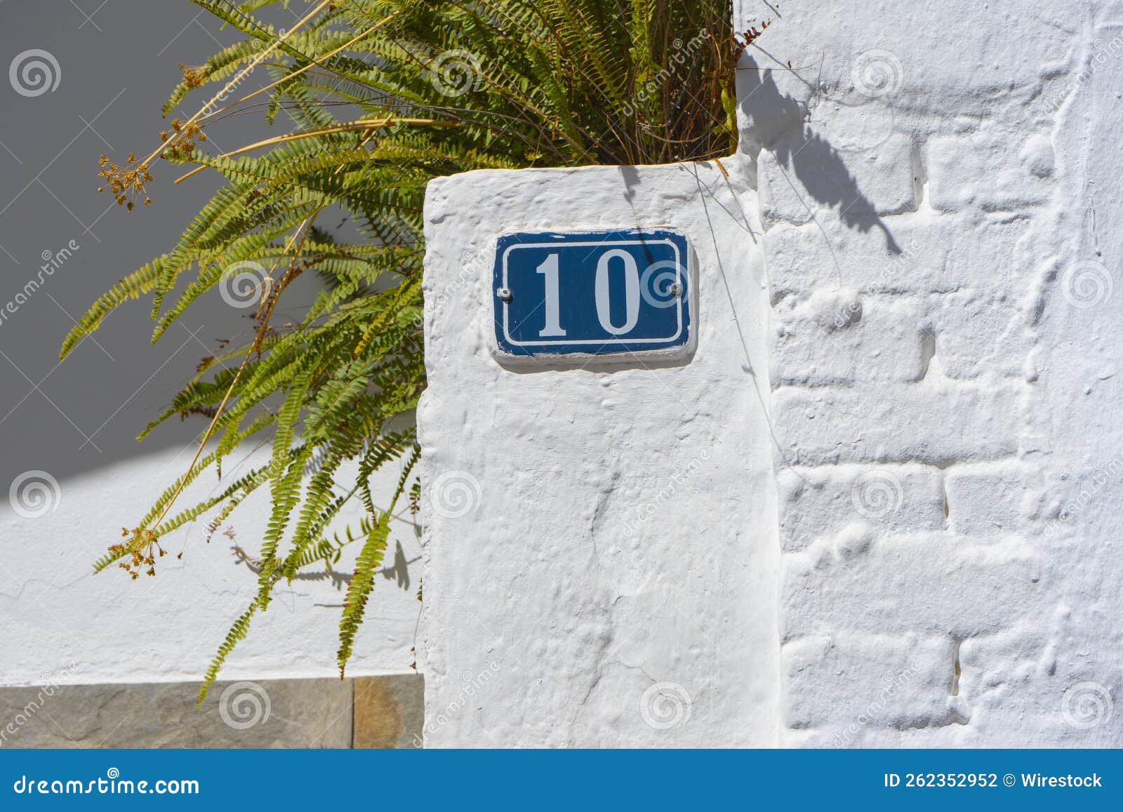 Closeup of a Street Number on a White Wall. Stock Photo - Image of mark ...