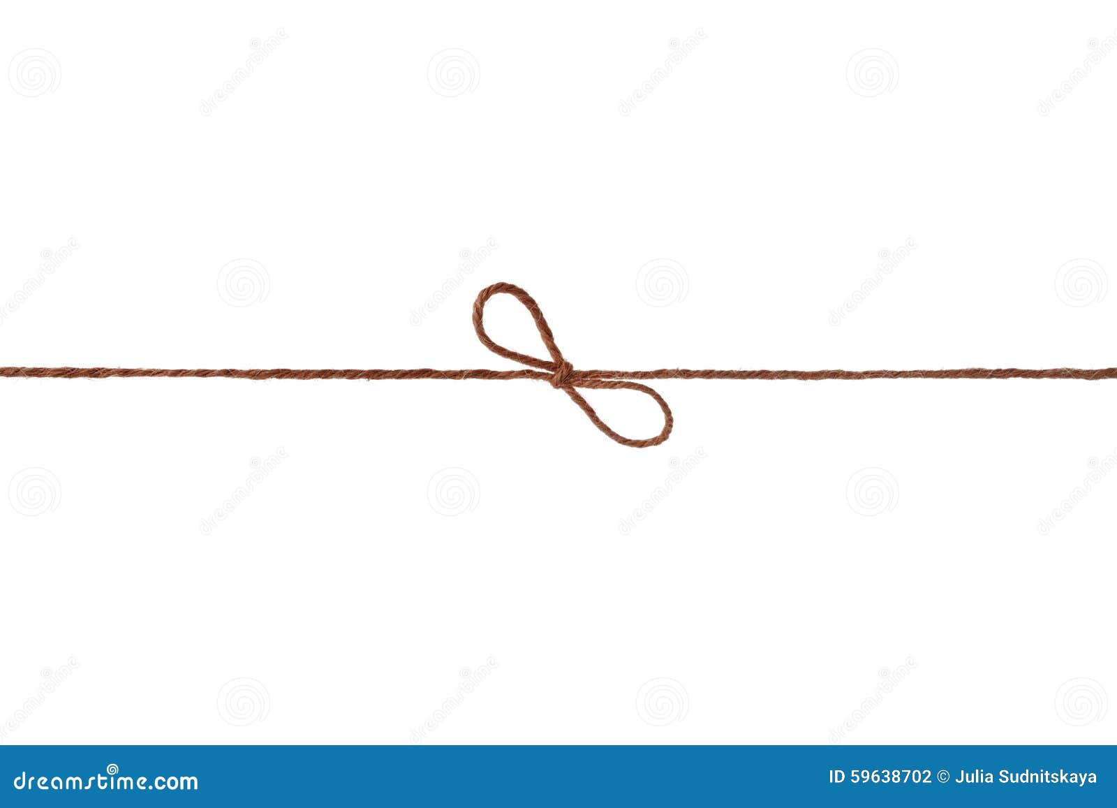 Closeup String or Twine Tied in a Bow Isolated on White Stock Photo ...